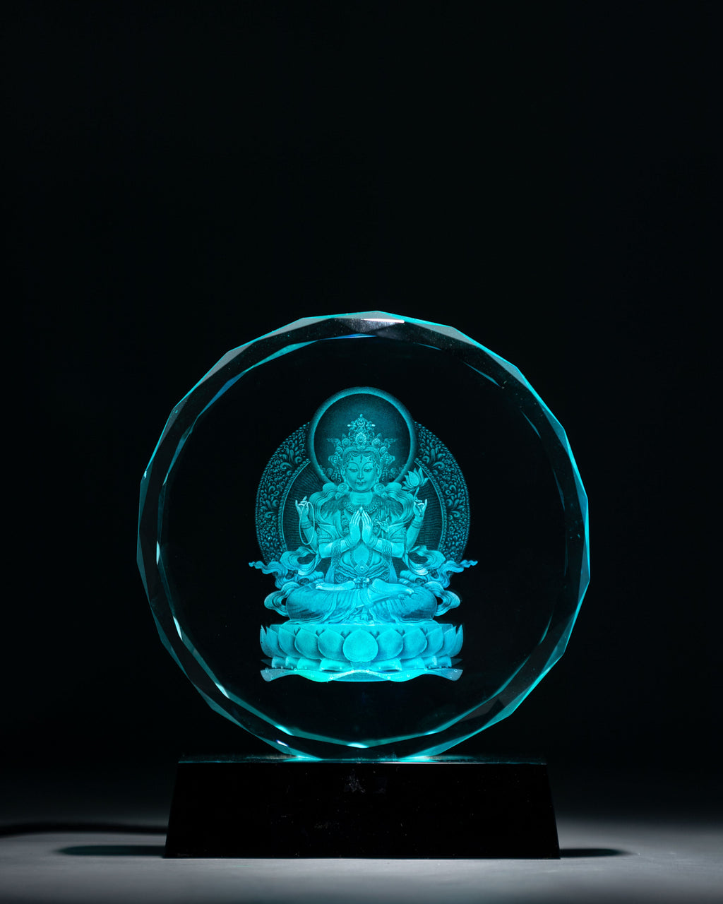 Chenrezig Glass Art for Decor | Bodhisattva of Compassion