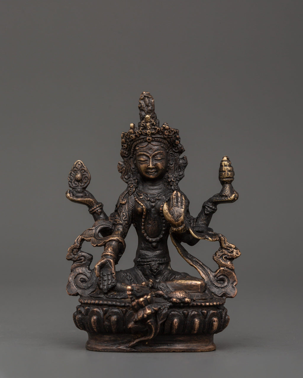 Laxmi Statue - Goddess of Wealth | Buddhist Style Carved Art