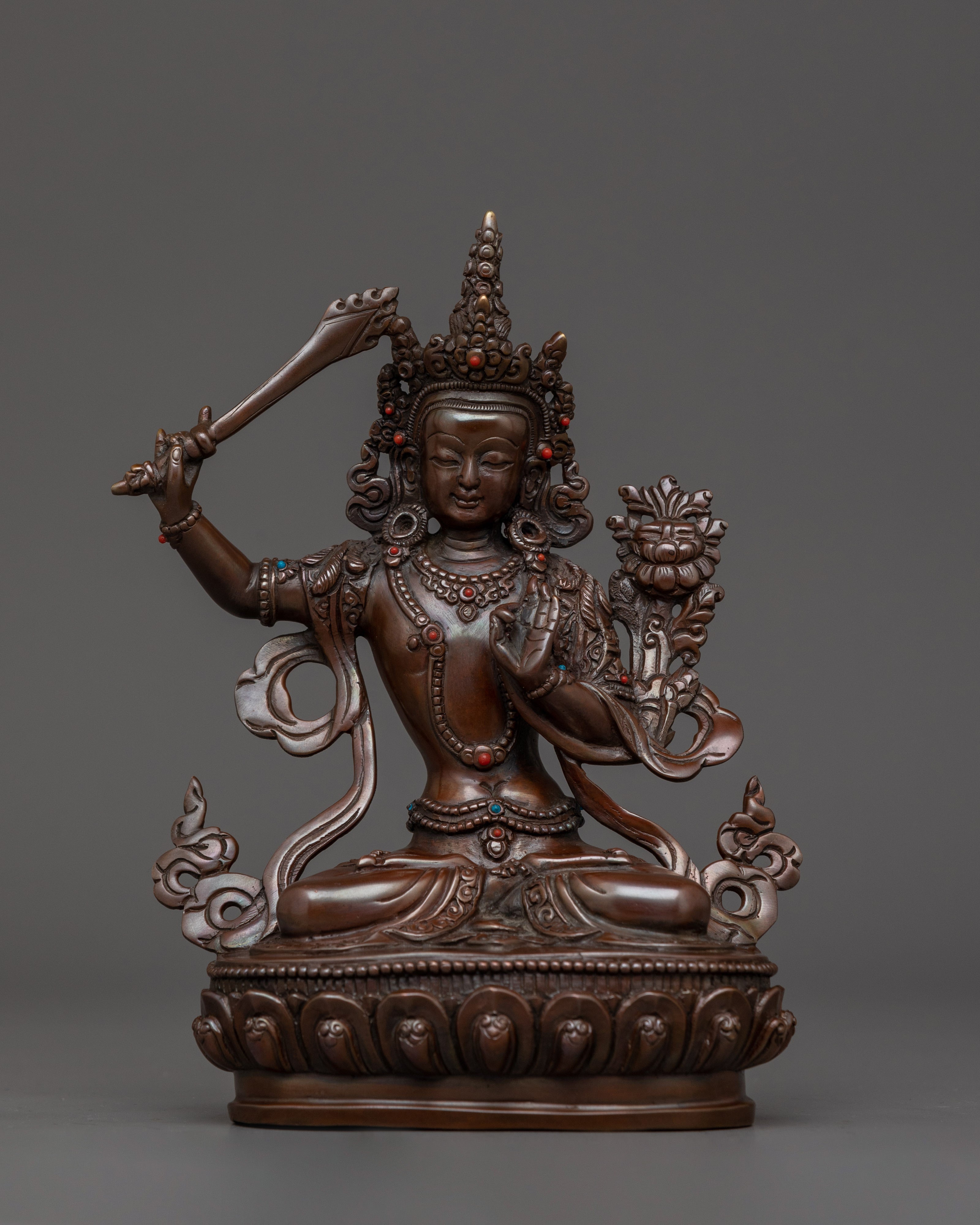 Sculpture of Tibetan Buddhist Manjushri | The Embodiment of Insight an