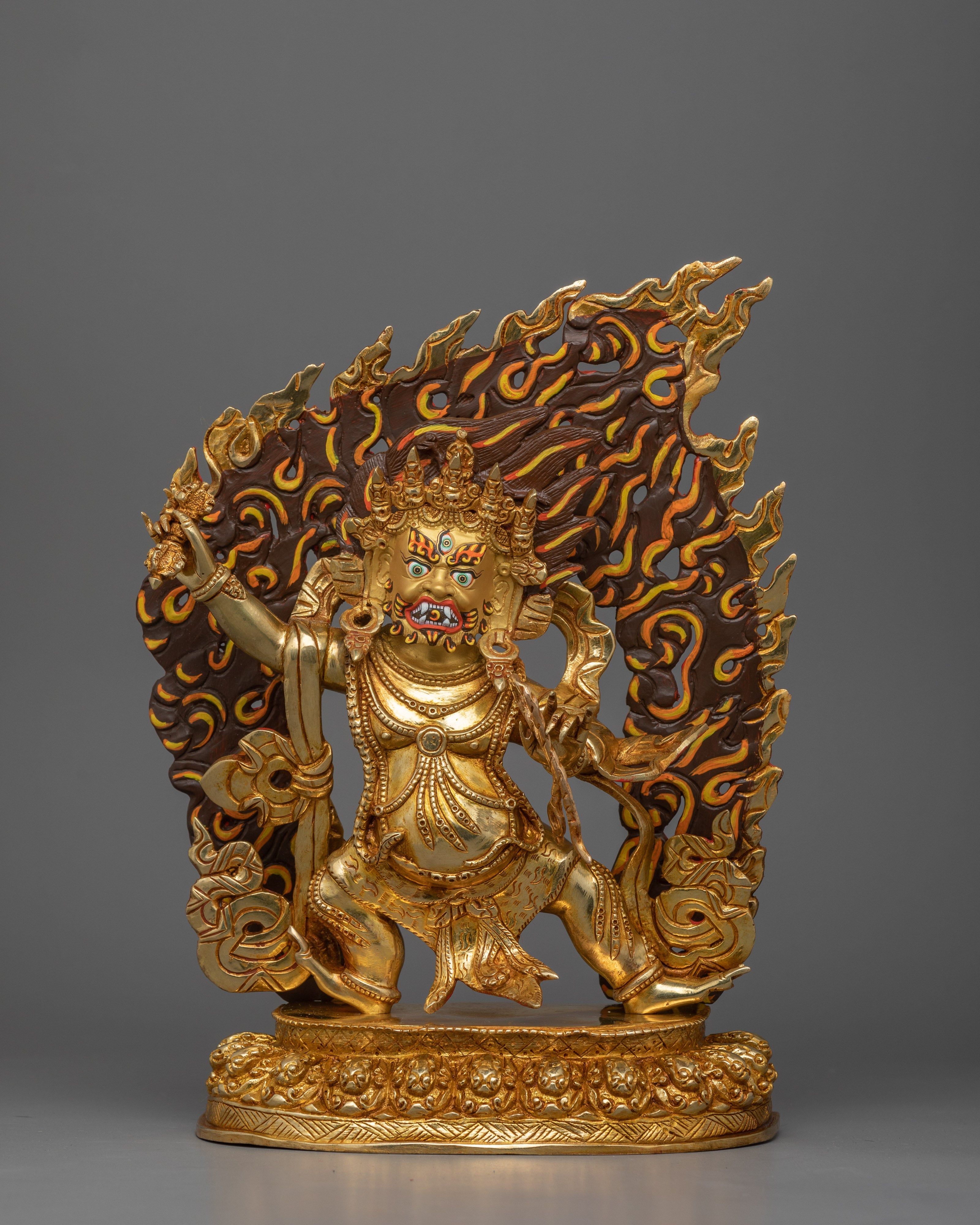 Buddhist Sculpture of Wrathful Vajrapani | Symbol of Protection and Sp