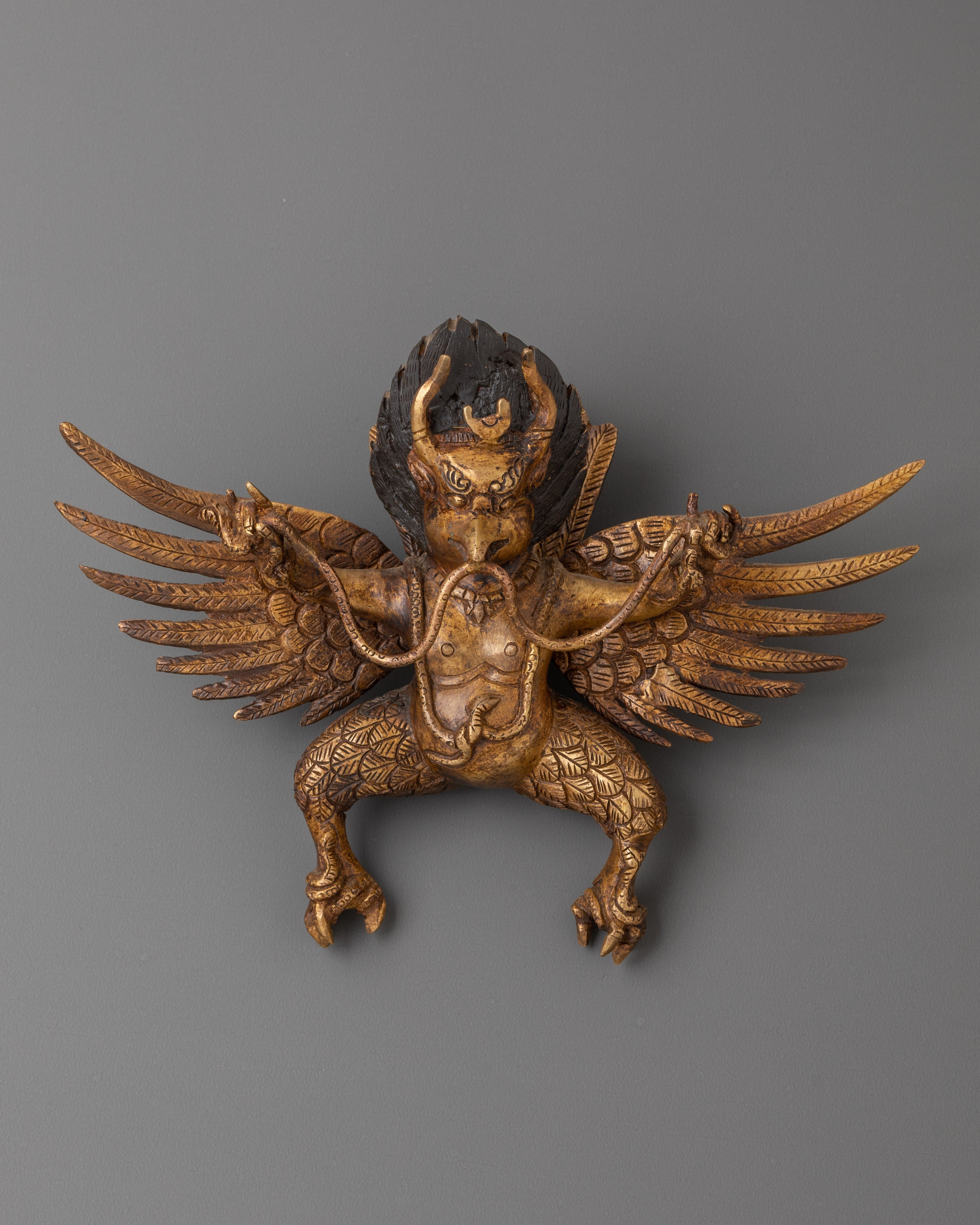 Sacred Garuda Decorative Wall Art | Gold-Plated Hindu Mythological ...