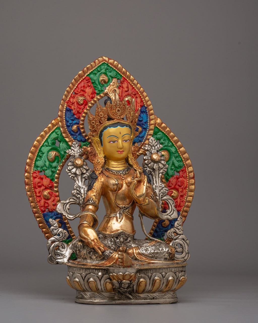 Shyama Tara Statue Of Love And Compassion | Handcrafted Copper Body Statue