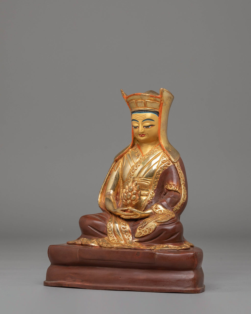 Handcrafted Marpha Buddhist Statue | Copper Body with Acrylic Color an