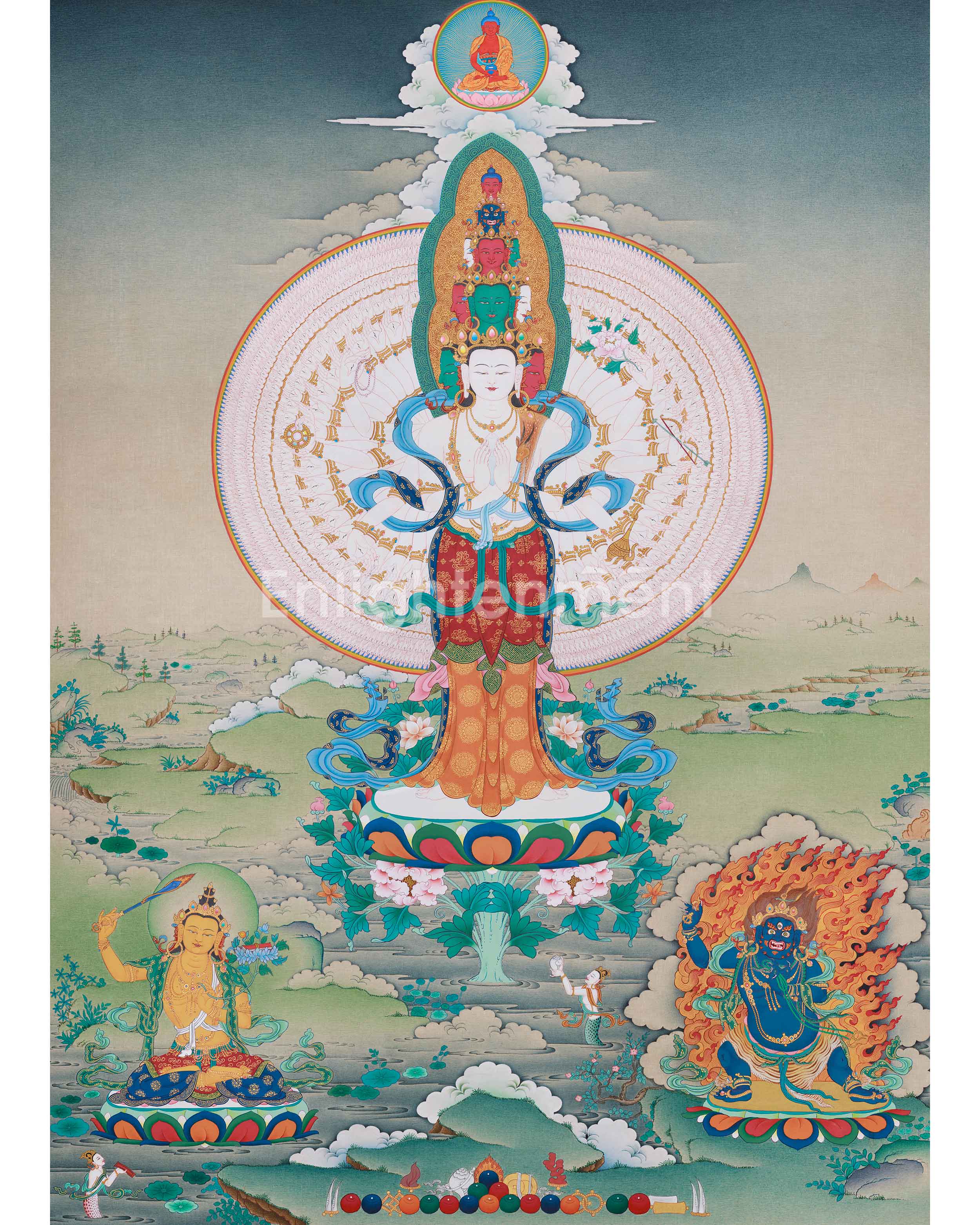 Divine 1000 Armed Avalokiteshvara Art | The Embodiment of Infinite Com