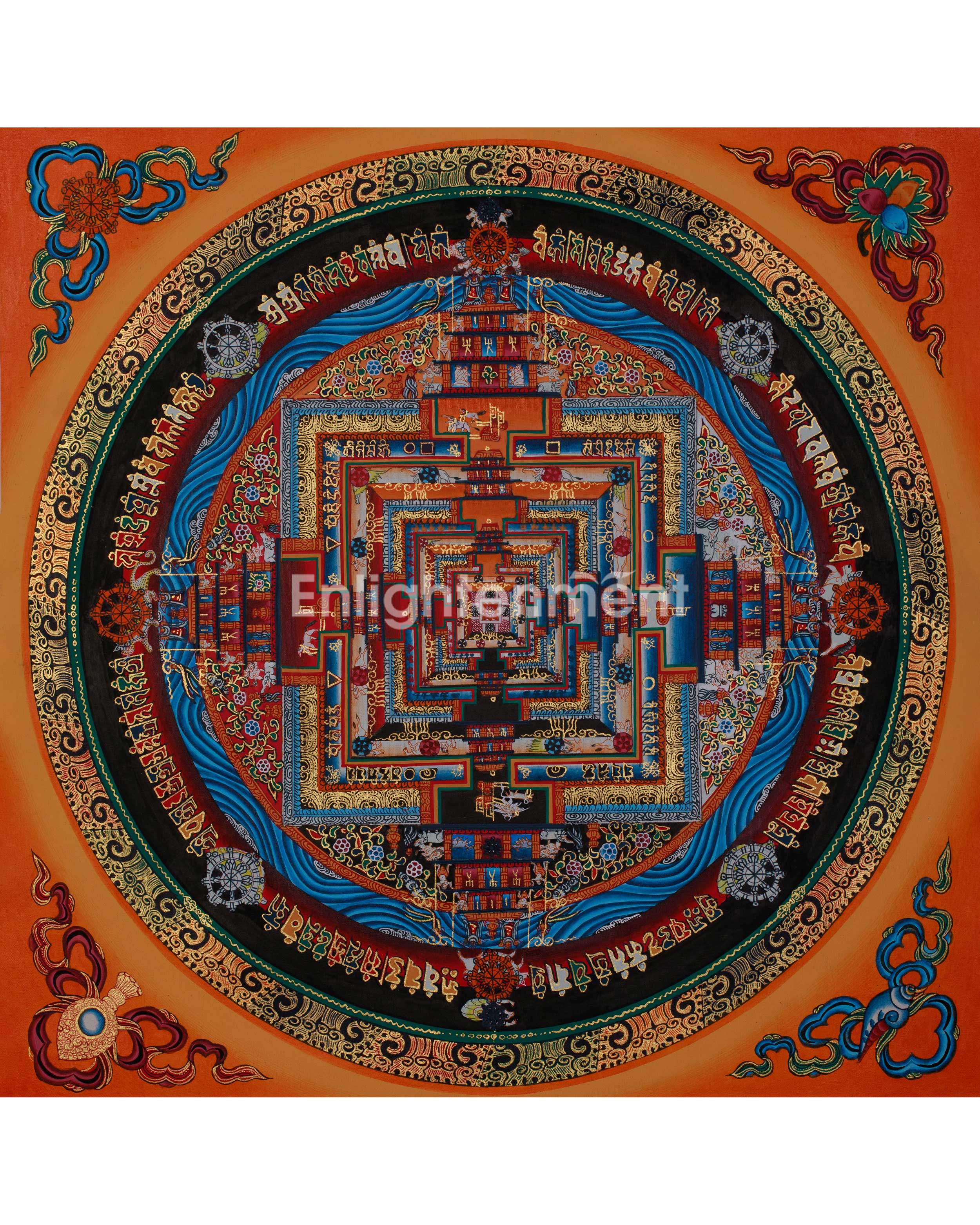 16 Inch Kalachakra Mandala | Wheel of Time | Tibetan Art for Balance a