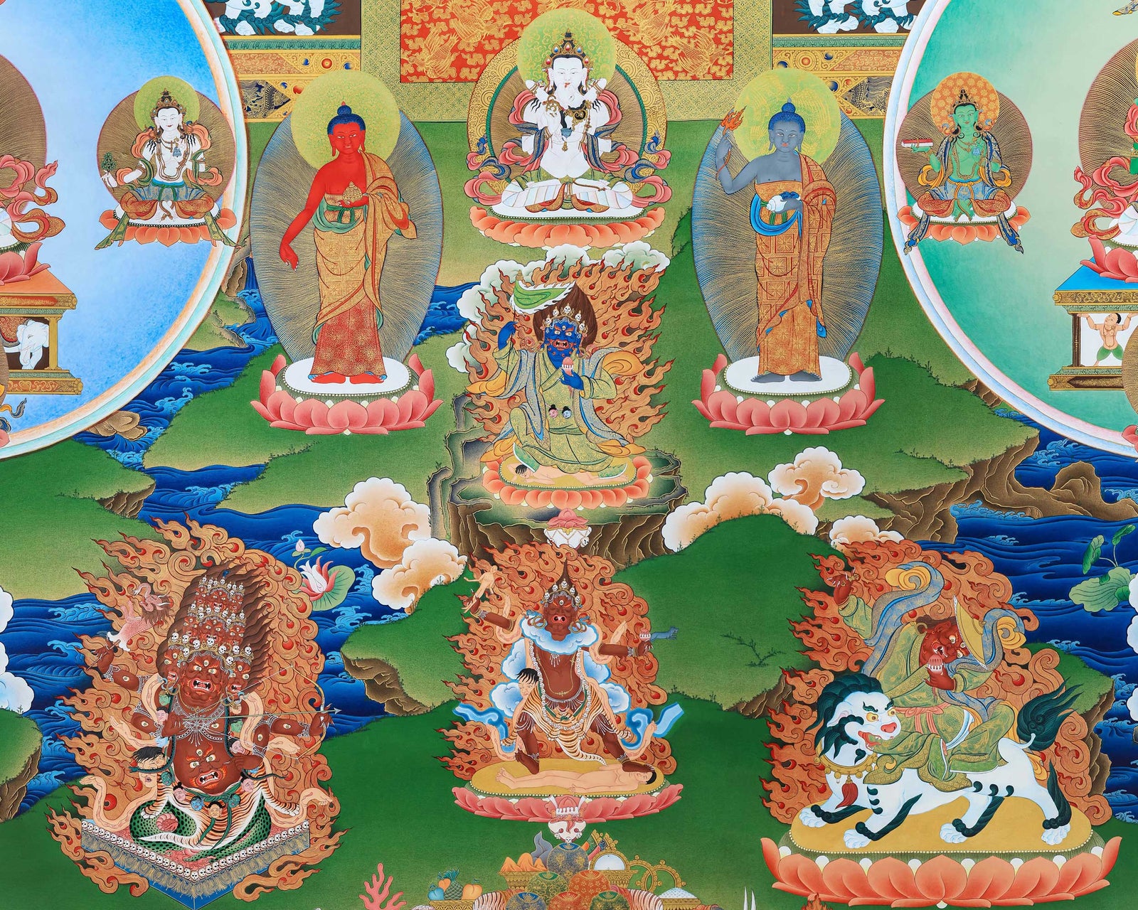 42 Peaceful Deities | Bardo Thangka | Tibetan Thangka Prints