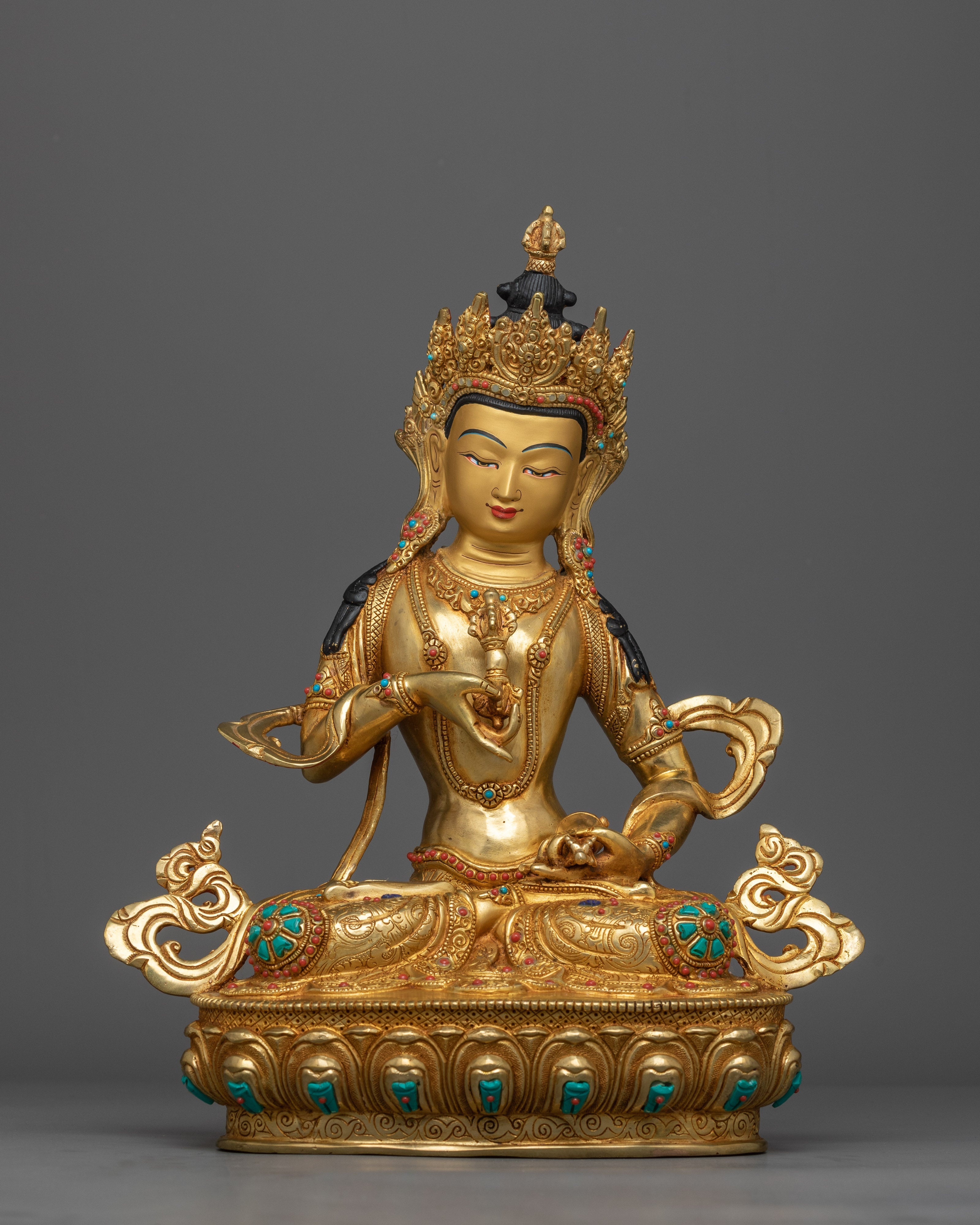 Vajrasattva Gemstone-Decorated Statue | Embodiment of Purity and Enlig