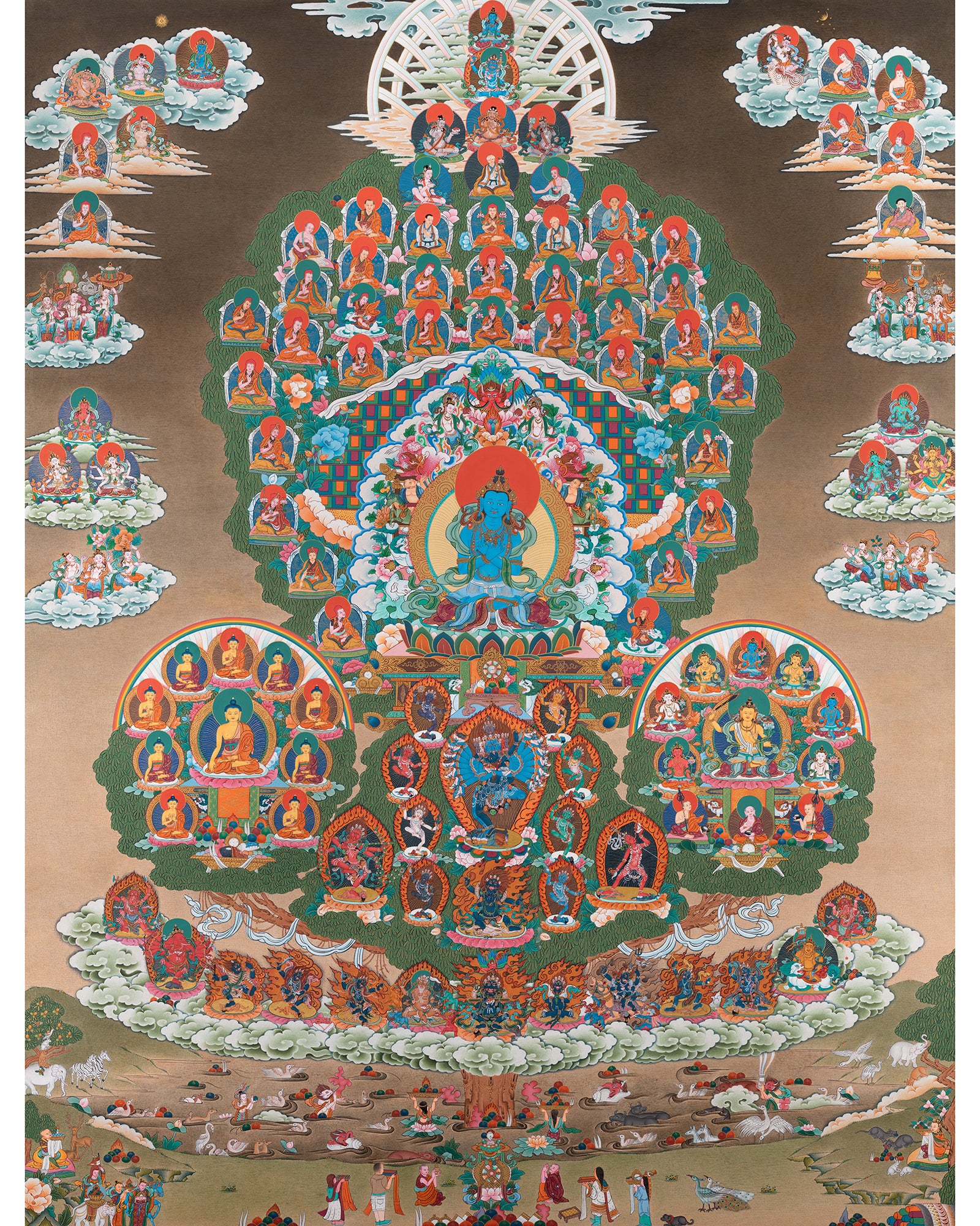 Sakya Refuge Tree | Vajradhara lineage | Tibetan Thangka Painting