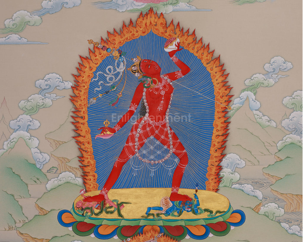 Tantric Dakini Vajrayogini Thangka | Wrathful Enlightened Goddess