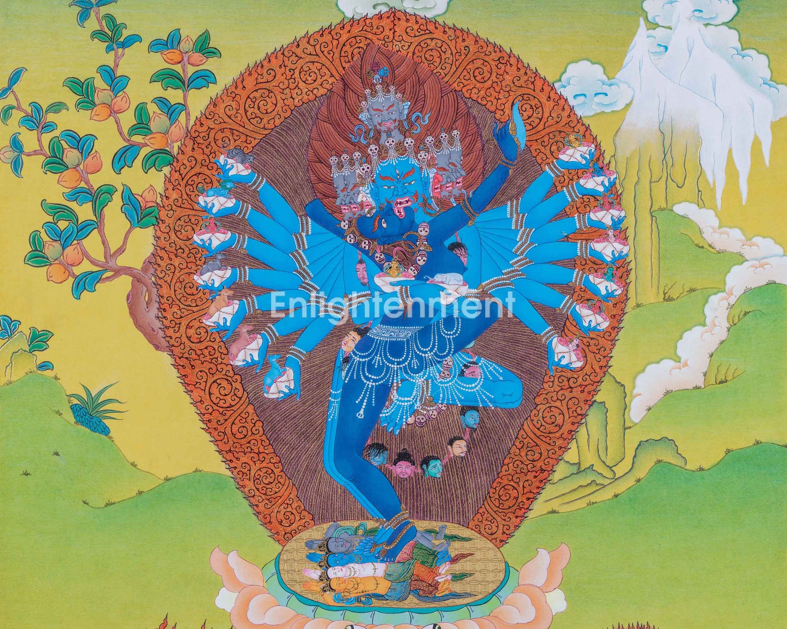 Hevajra Nairatmya, Wrathful Yidam Thangka, Hand Painted Tibetan Art
