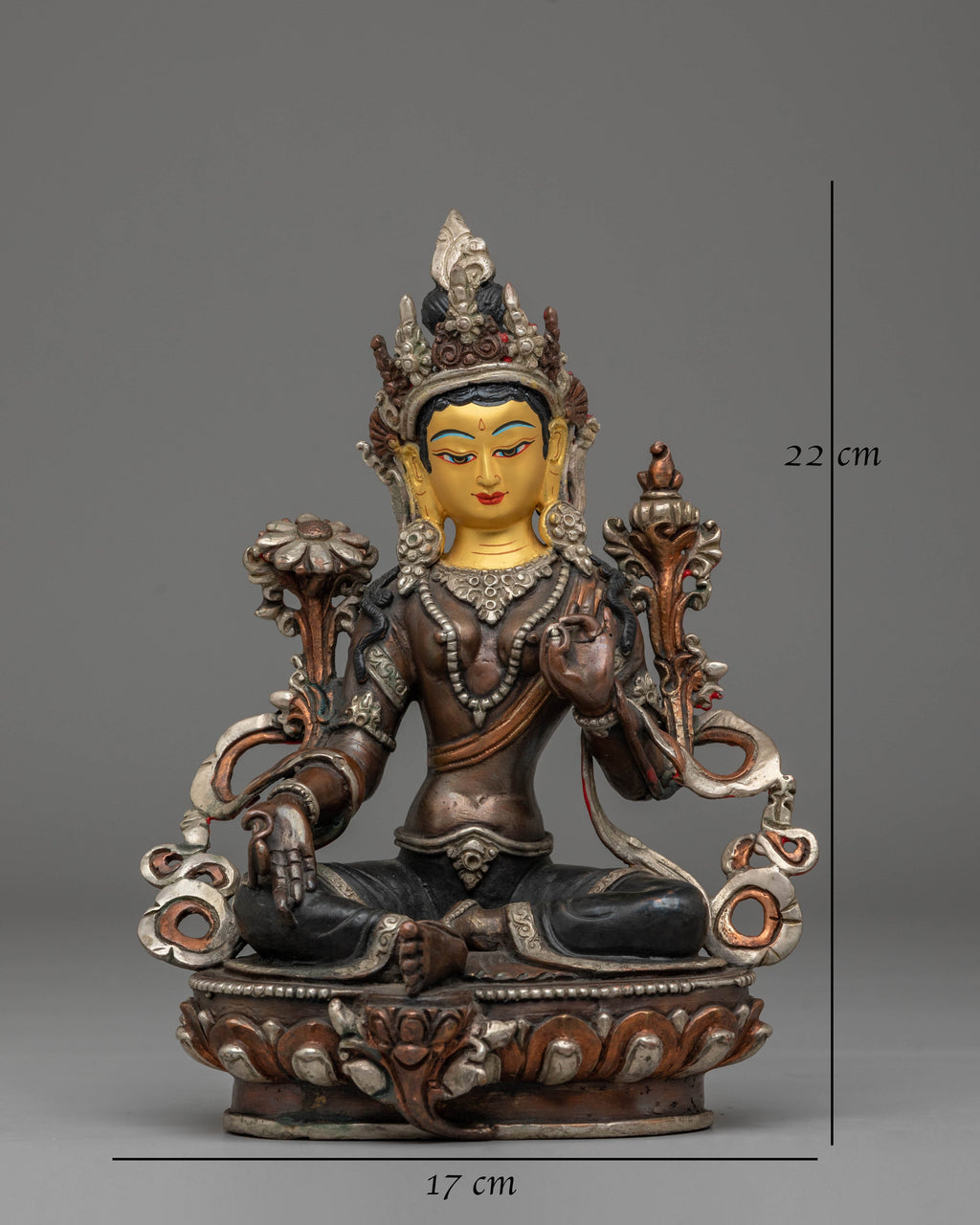 Green Tara Statue Mother of all Buddha | Handcrafted Copper Sculpture