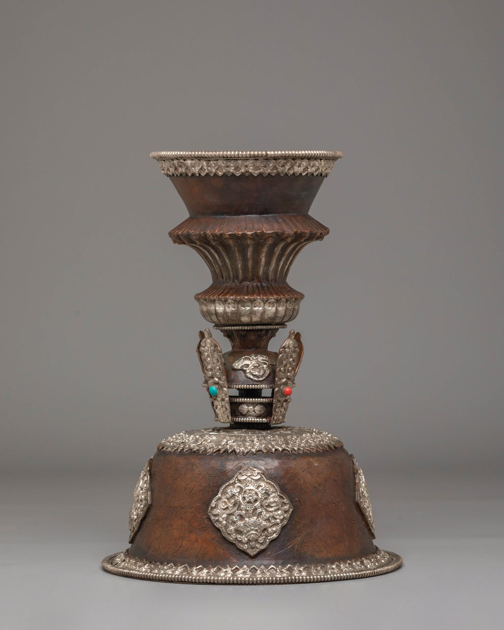 Decorative Tibetan Butter Lamp | Handcrafted Ritual Oil Lamp for Meditation