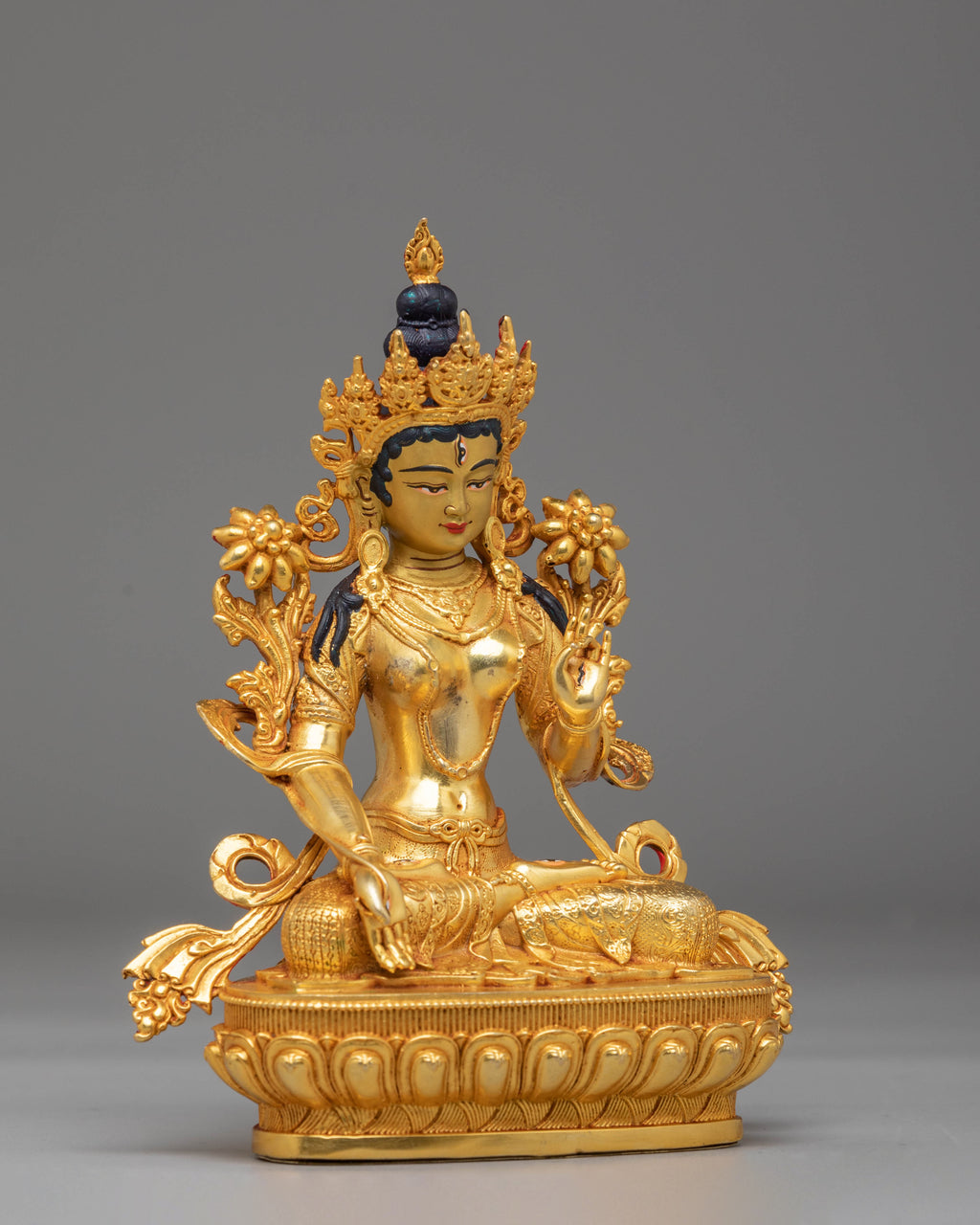 Handmade Buddhist White Tara Statue | Goddess of Healing and Longevity