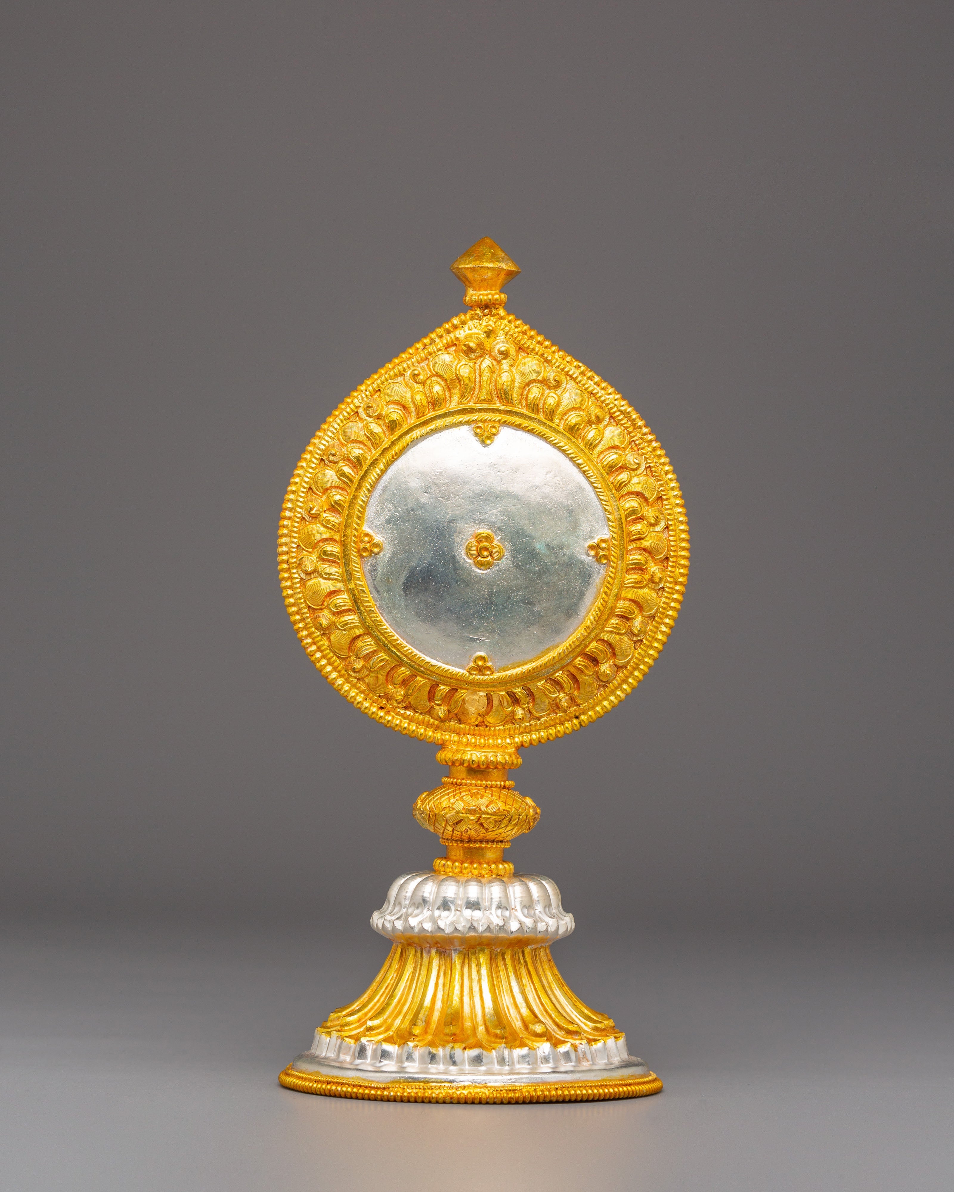Sacred Golden Spiritual Mirror | Tibetan Ritual Mirror