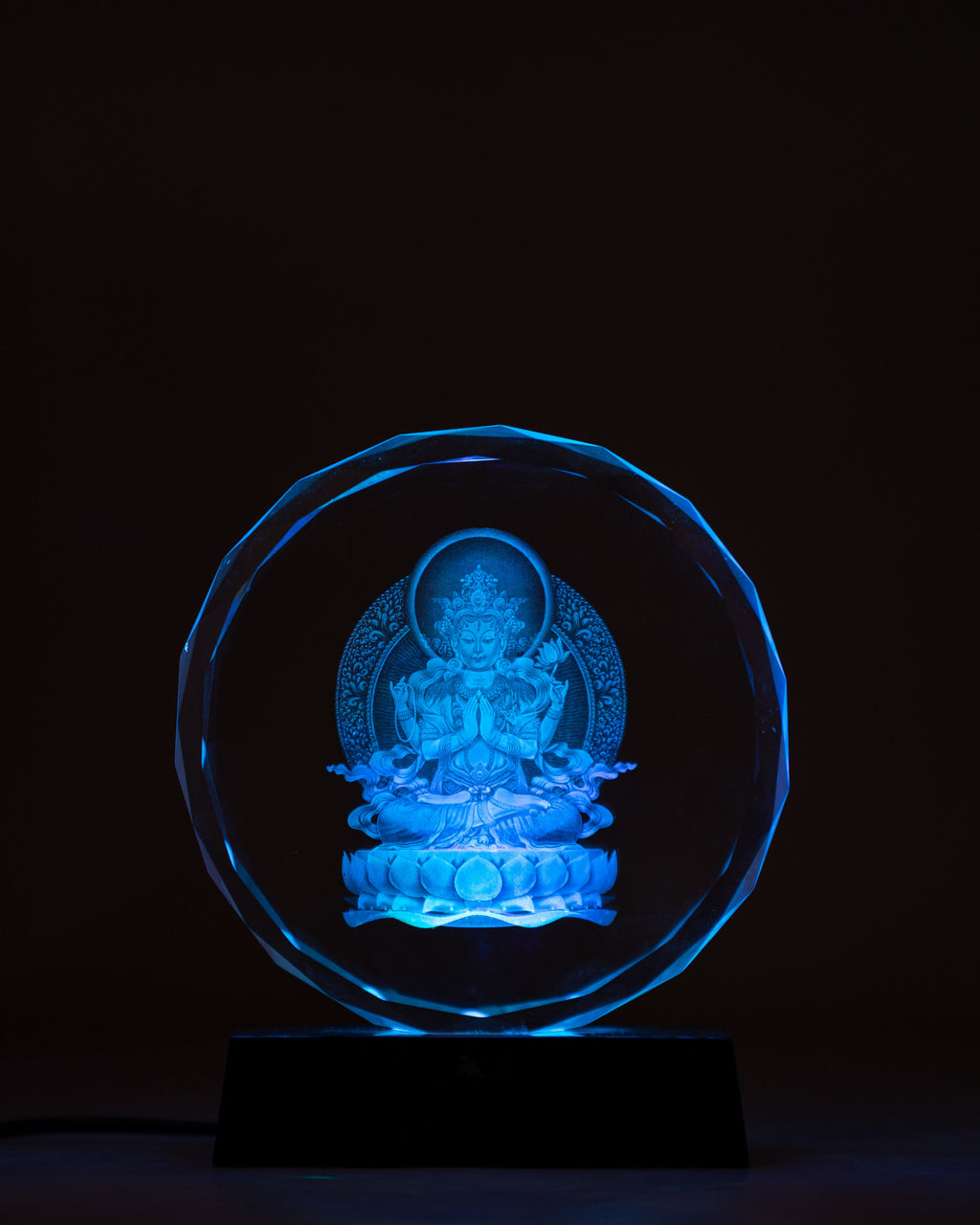 Chenrezig Glass Art for Decor | Bodhisattva of Compassion