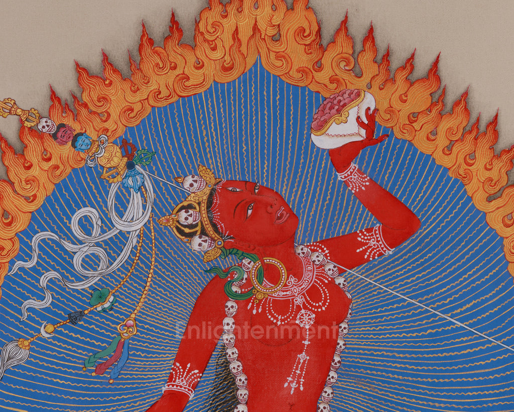 Tantric Dakini Vajrayogini Thangka | Wrathful Enlightened Goddess