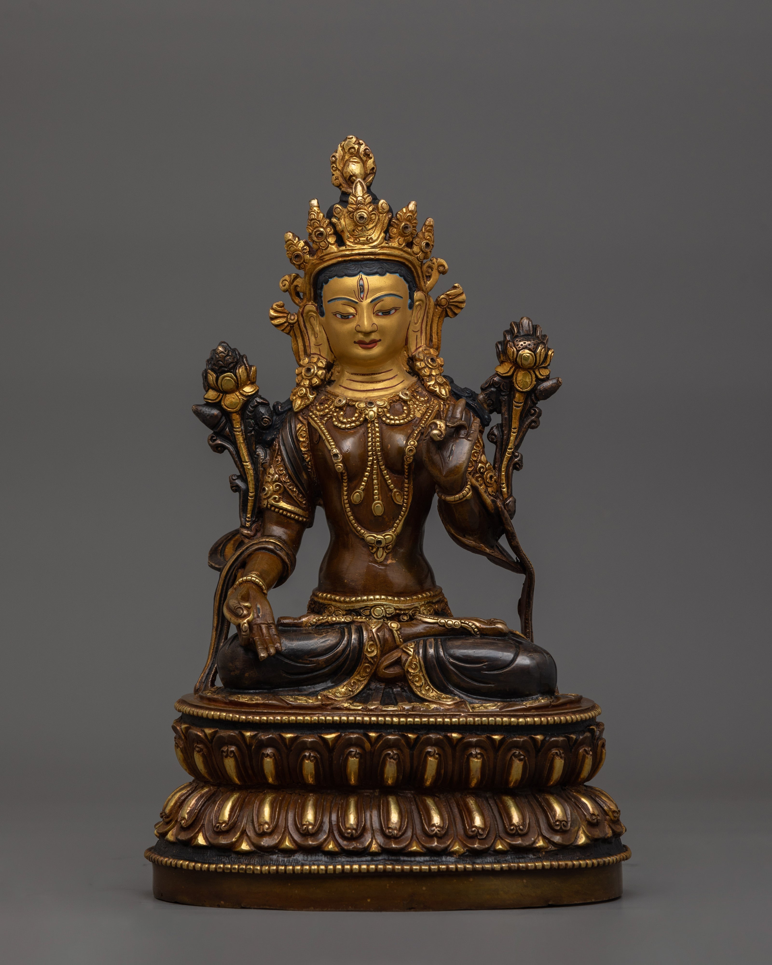 Seven Eyes Deity White Tara Sculpture | Mother of all Buddhas