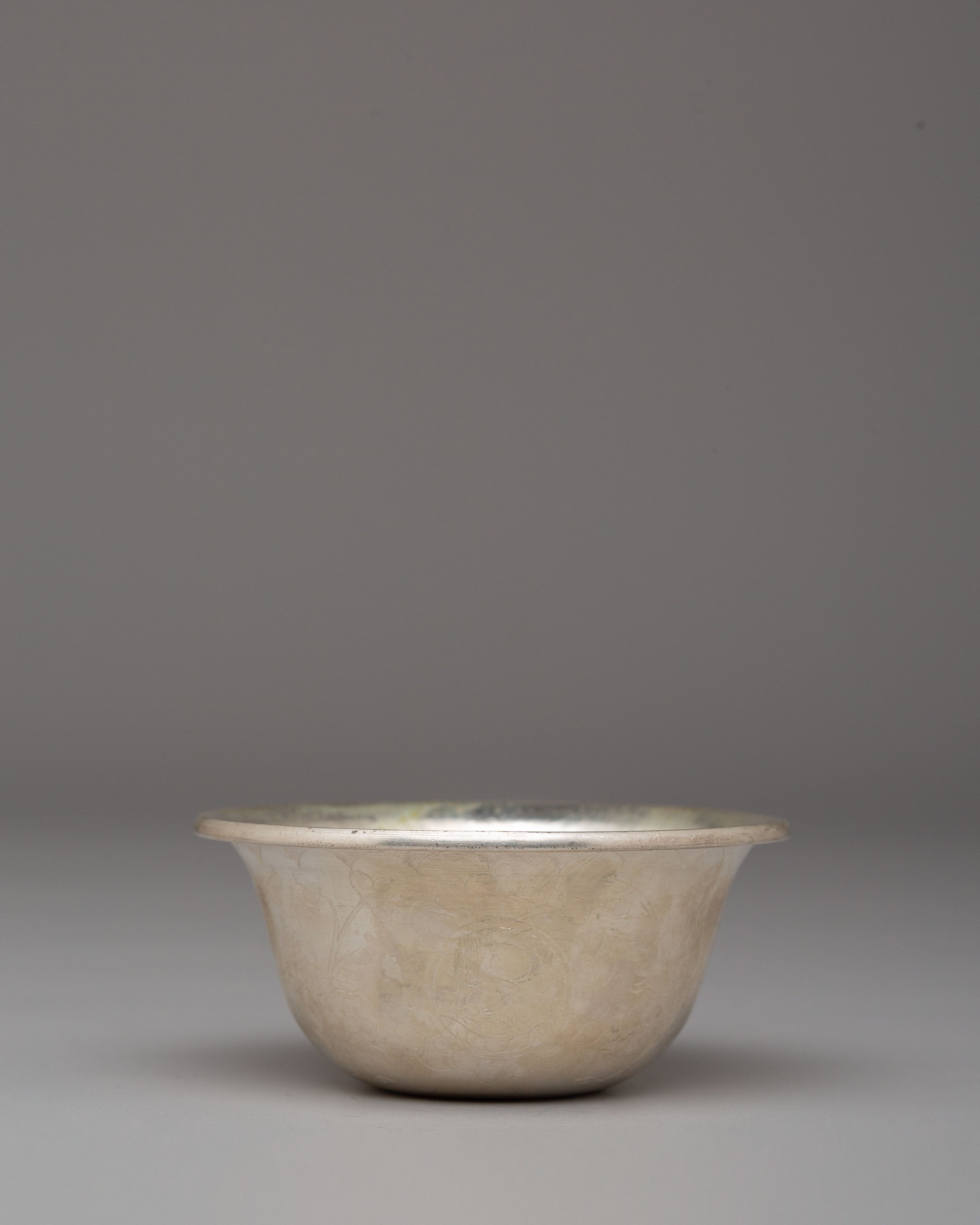 Tibetan Offering Bowl for Altar Use | Silver-Plated Meditation Offering ...