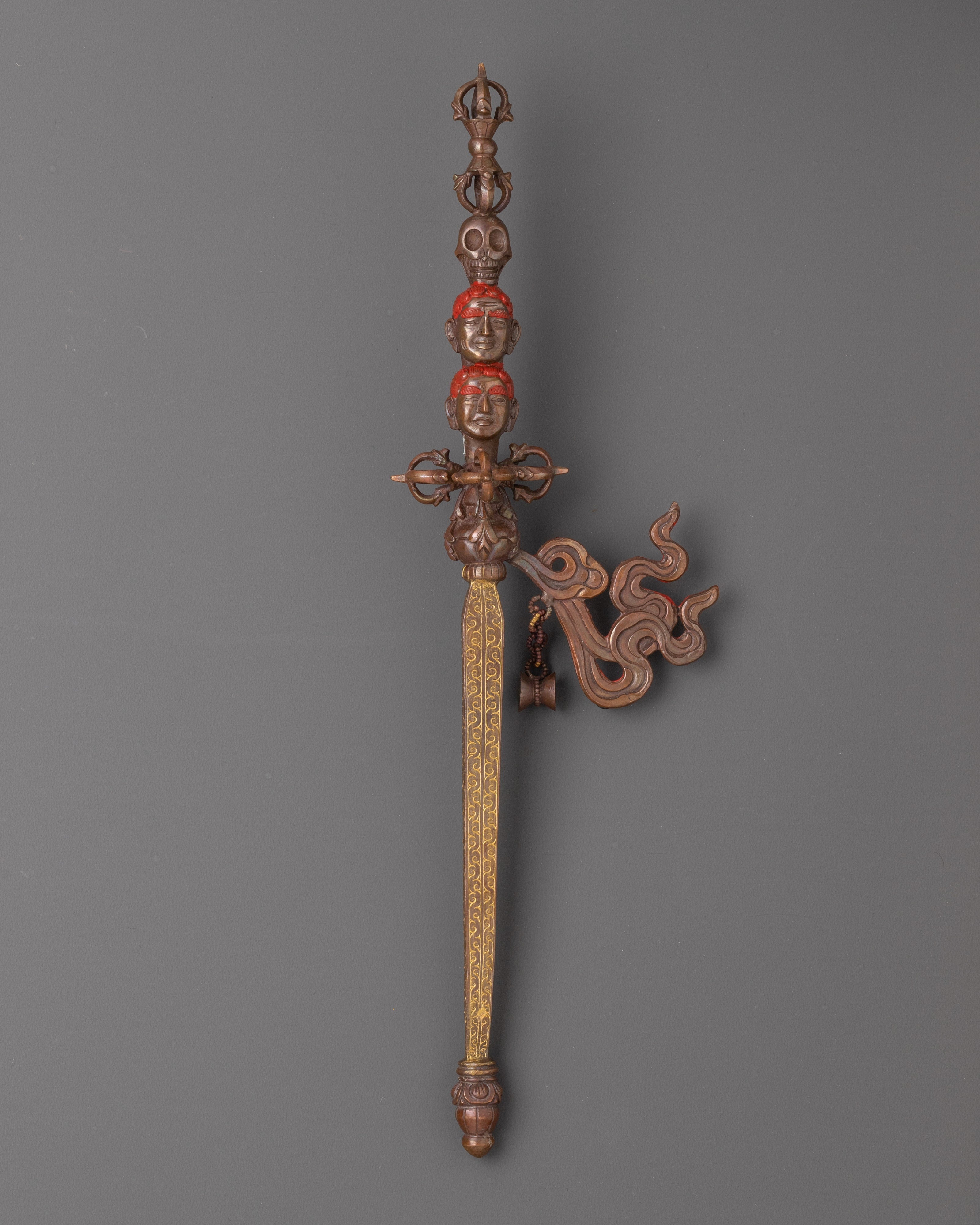 Sacred Traditional Ceremonial Staff Khatan | Buddhist Khatvanga Ritual ...