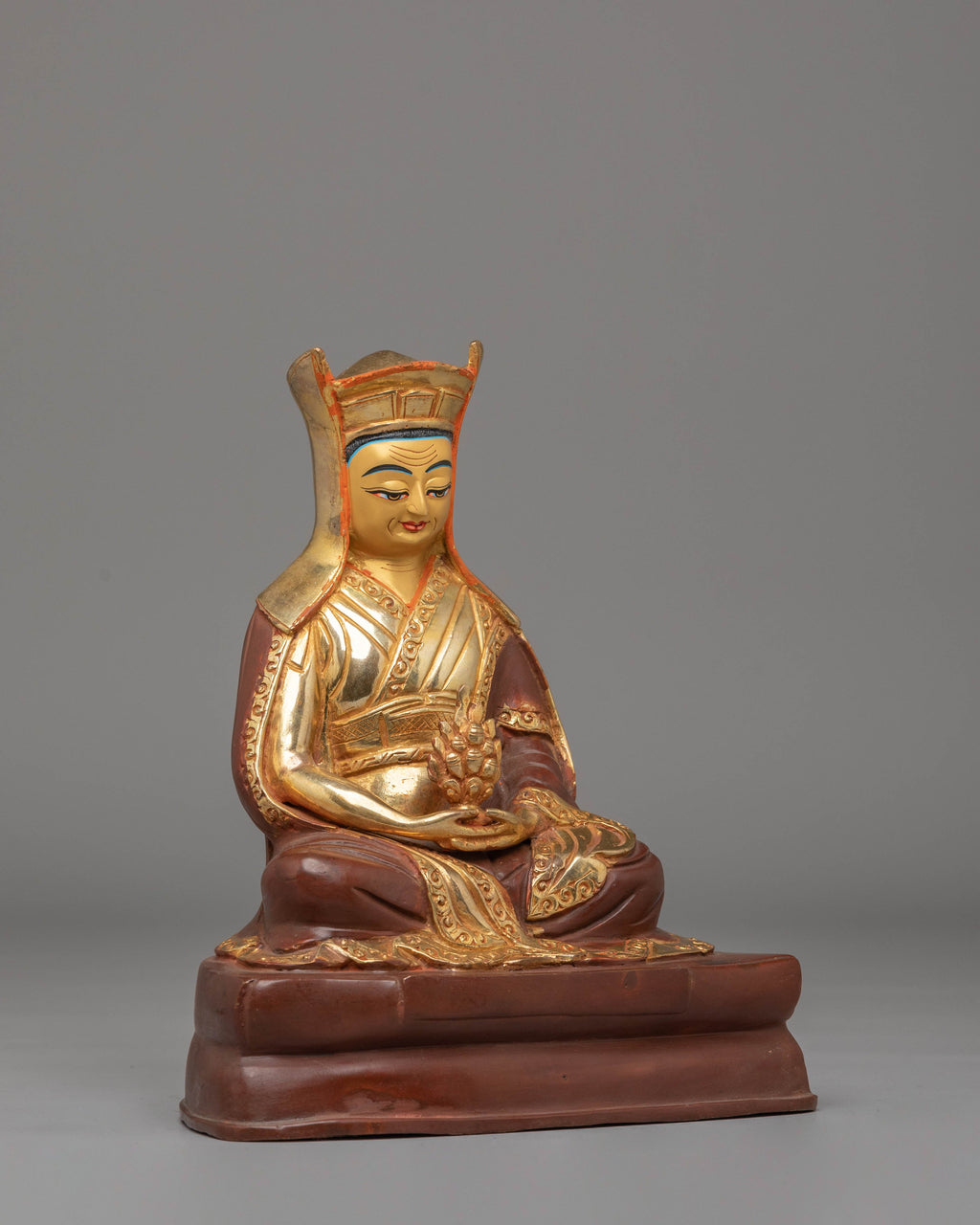 Handcrafted Marpha Buddhist Statue | Copper Body with Acrylic Color an