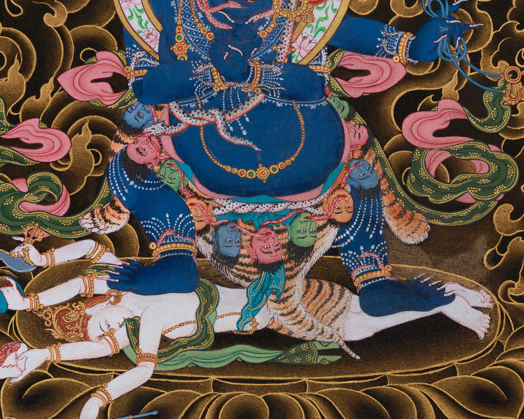 Traditional Thangka of Buta Damara | Fierce Protector of Spiritual Tra