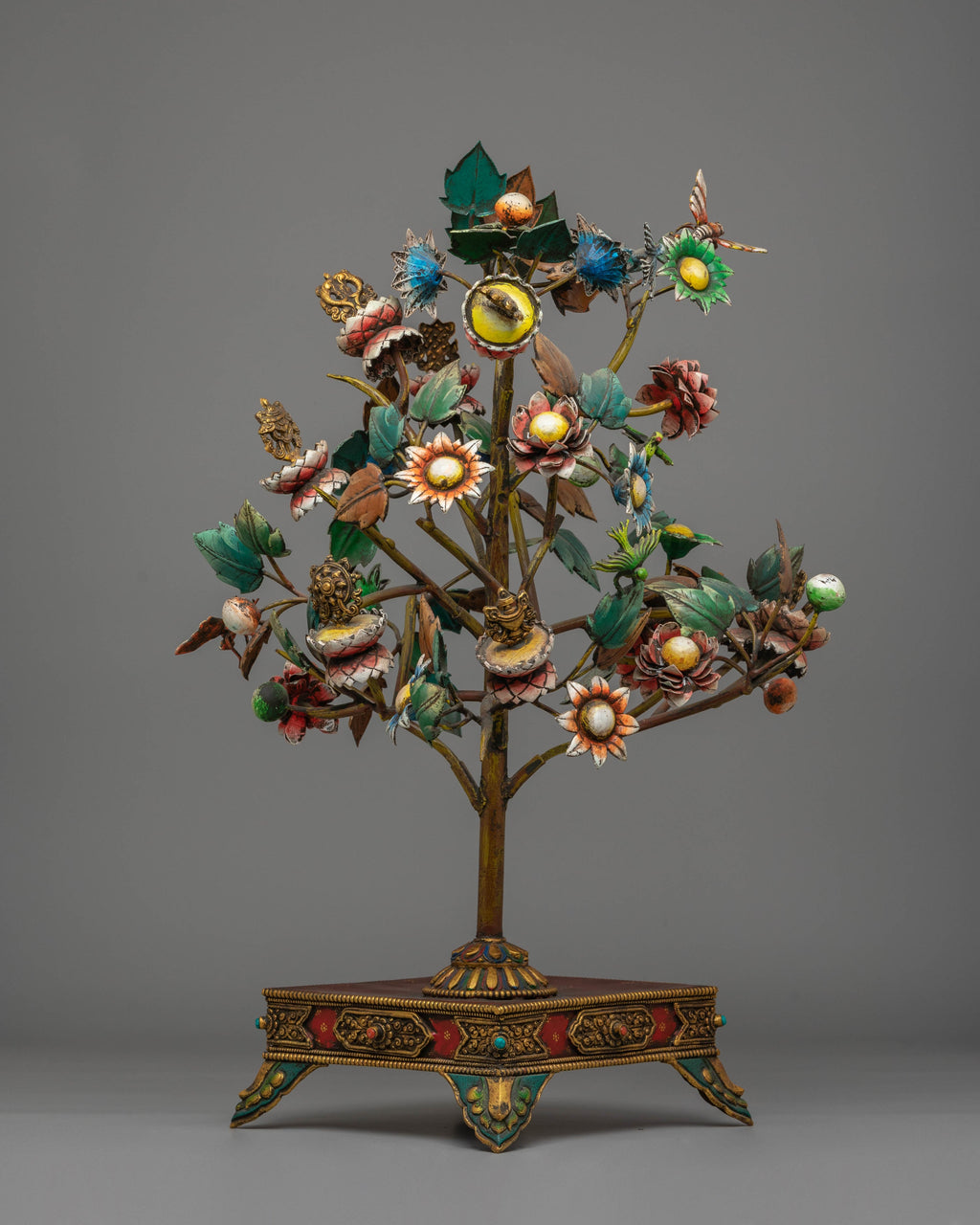 Wish-Fulfilling Seven Jewel Tree | Handcrafted Copper Artwork
