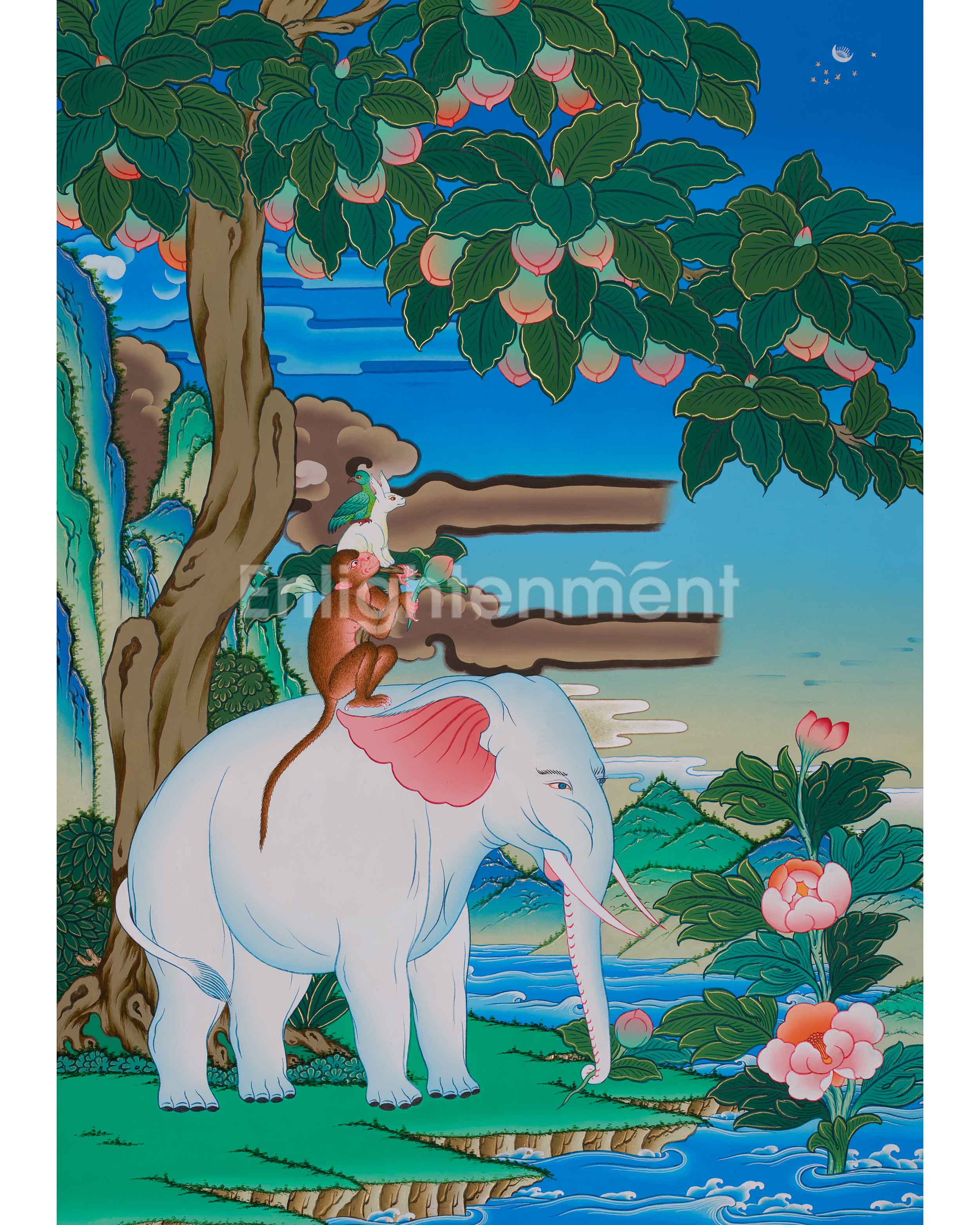 4 Harmonious Friends Painting | Depicting the Four Divine Creatures of