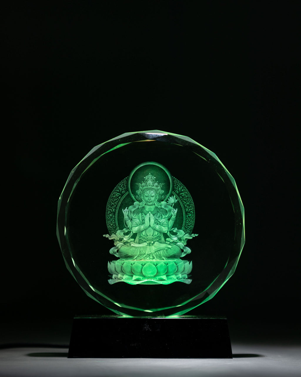 Chenrezig Glass Art for Decor | Bodhisattva of Compassion