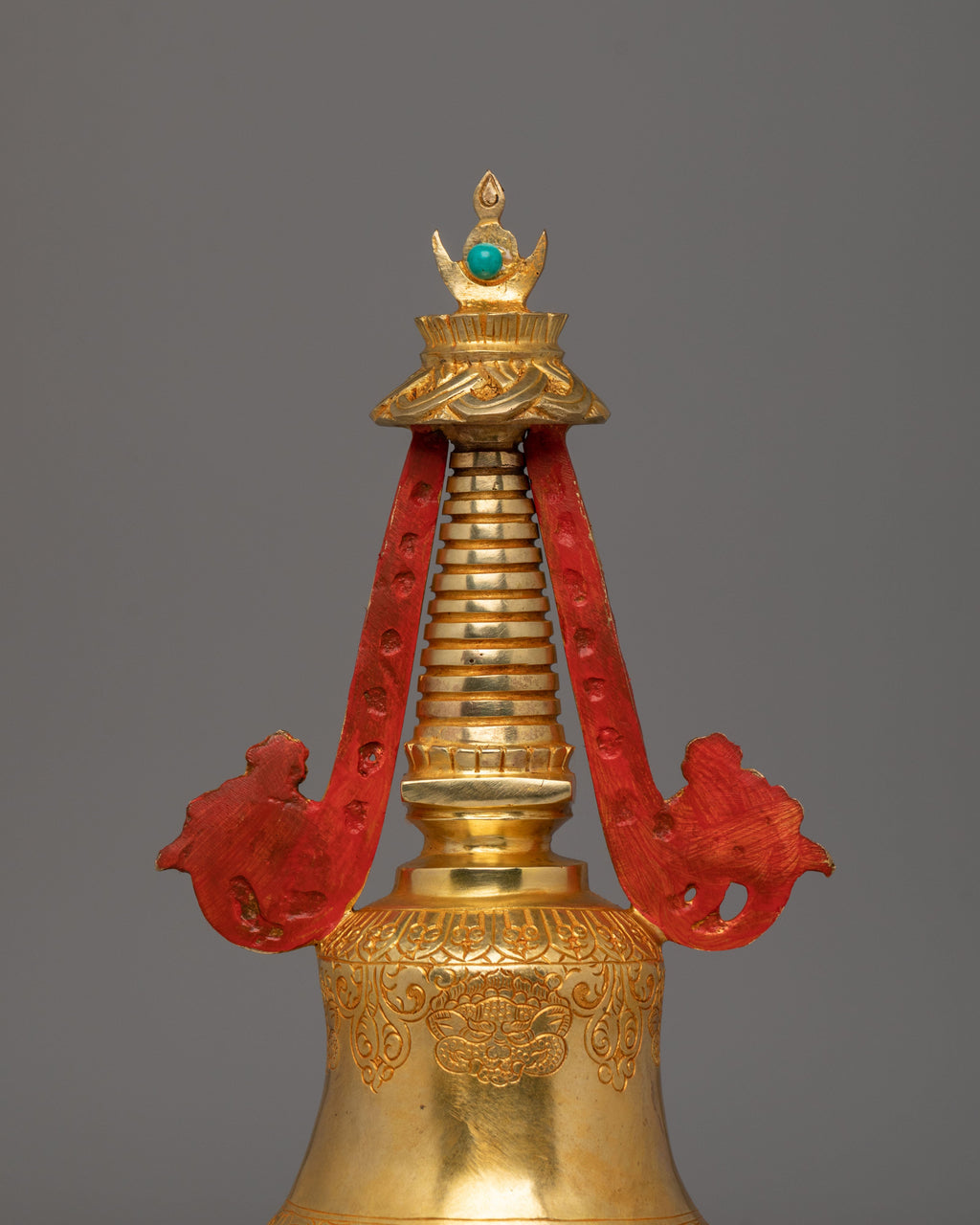 Handmade Parinirvana Stupa | Gold Plated Statue