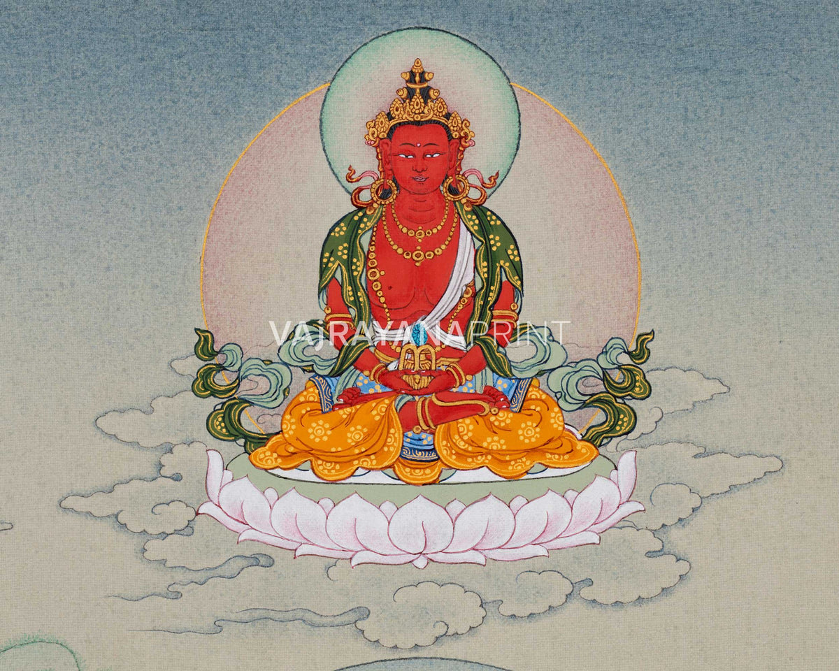 High-Quality Canvas Print of Mother Tara Thangka | White Tara's Deity