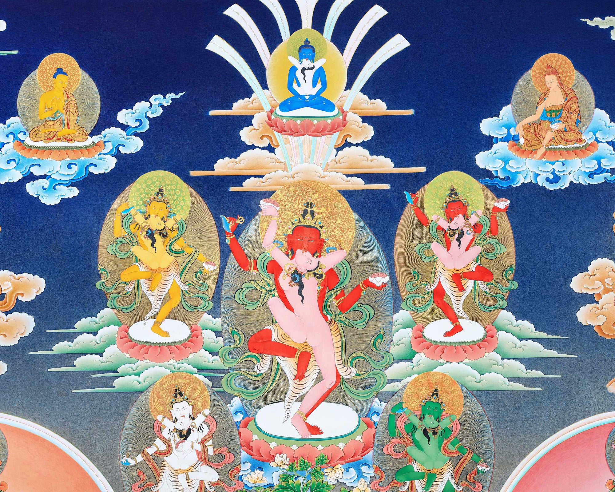 42 Peaceful Deities | Bardo Thangka | Tibetan Thangka Prints ...