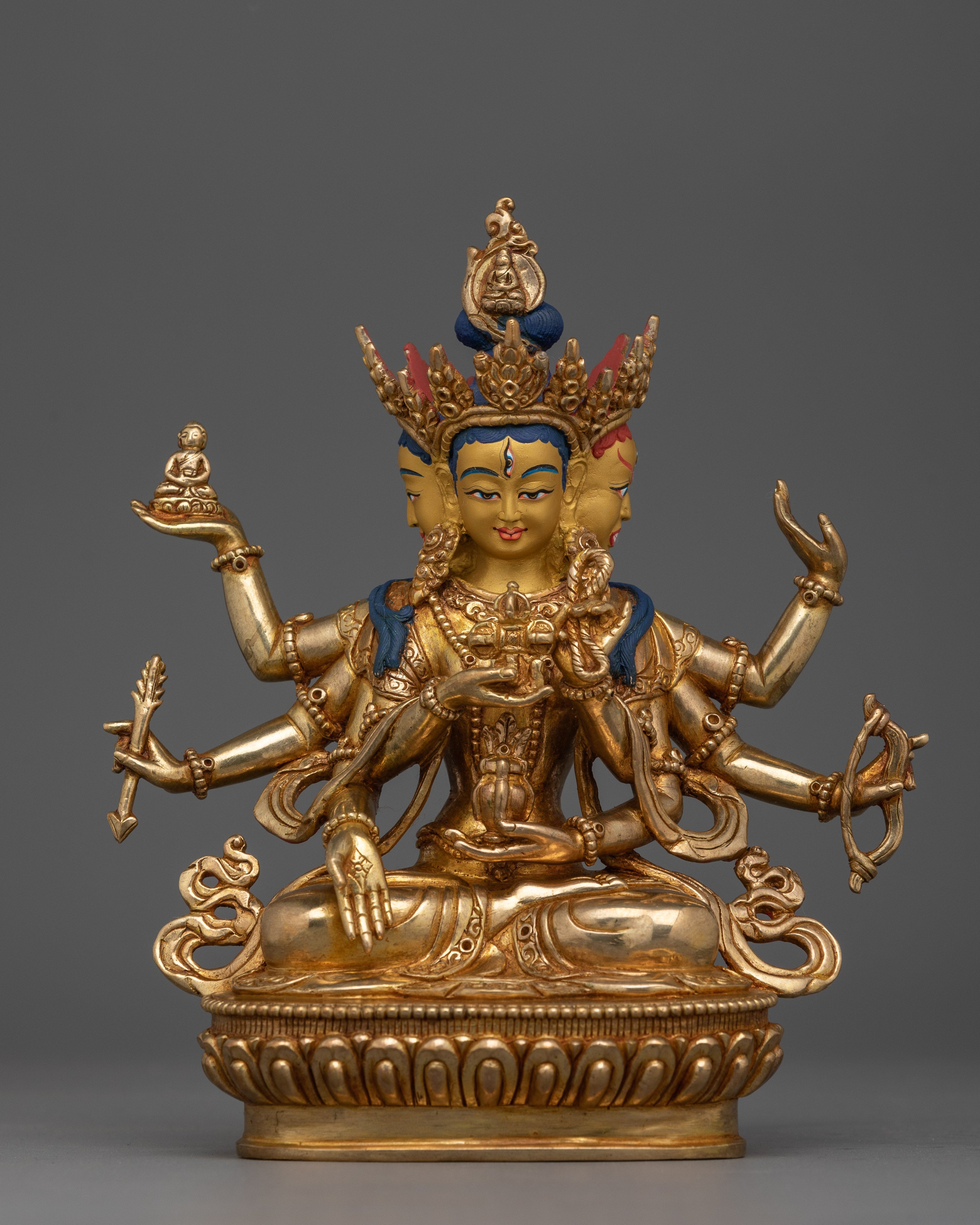 Three Faced Goddess Namgyalma Statue | Long Life, Purification and Pro