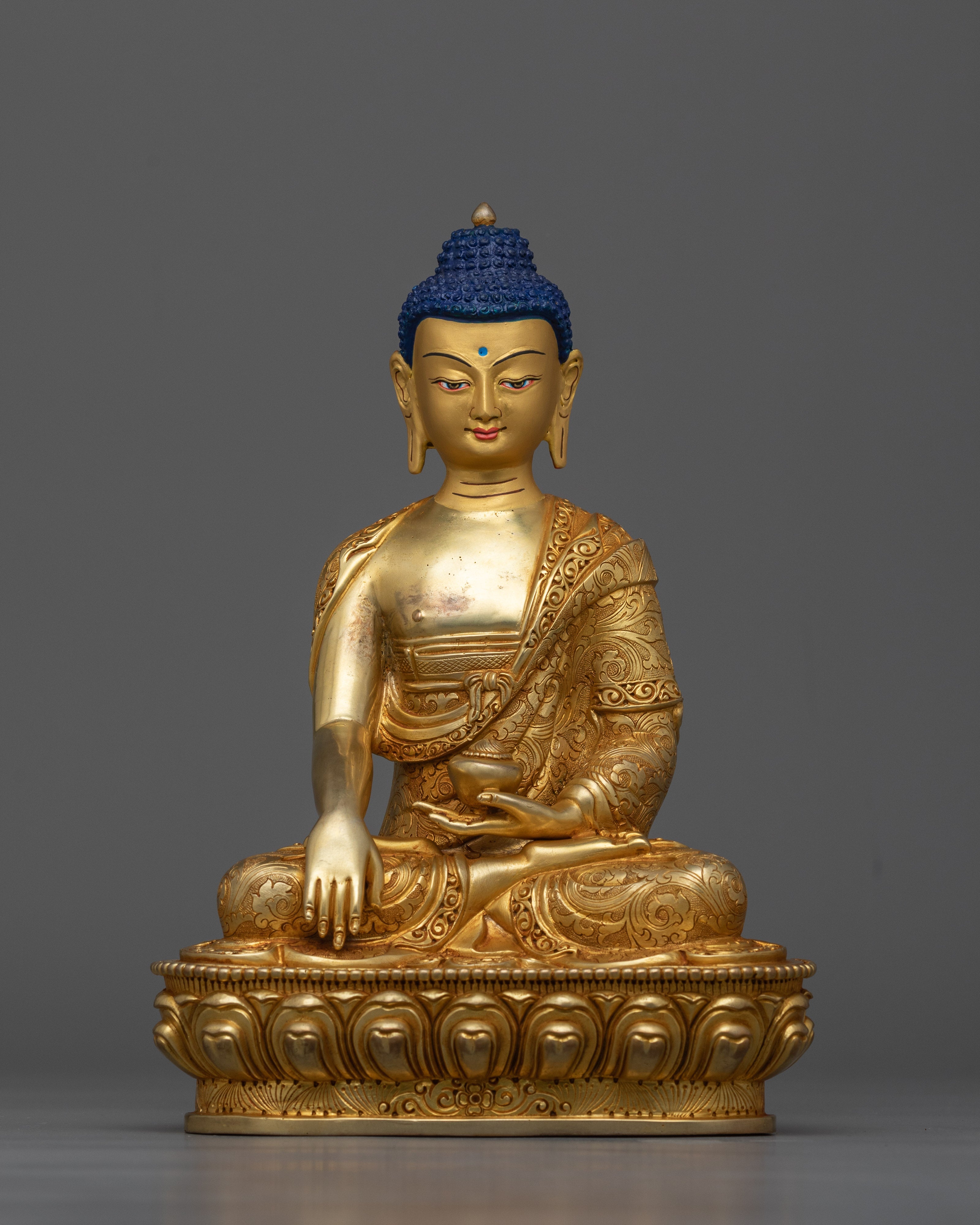 Shakyamuni Buddha Dharma Guru Statue | 24K Gold-Gilded Symbol of Enlig