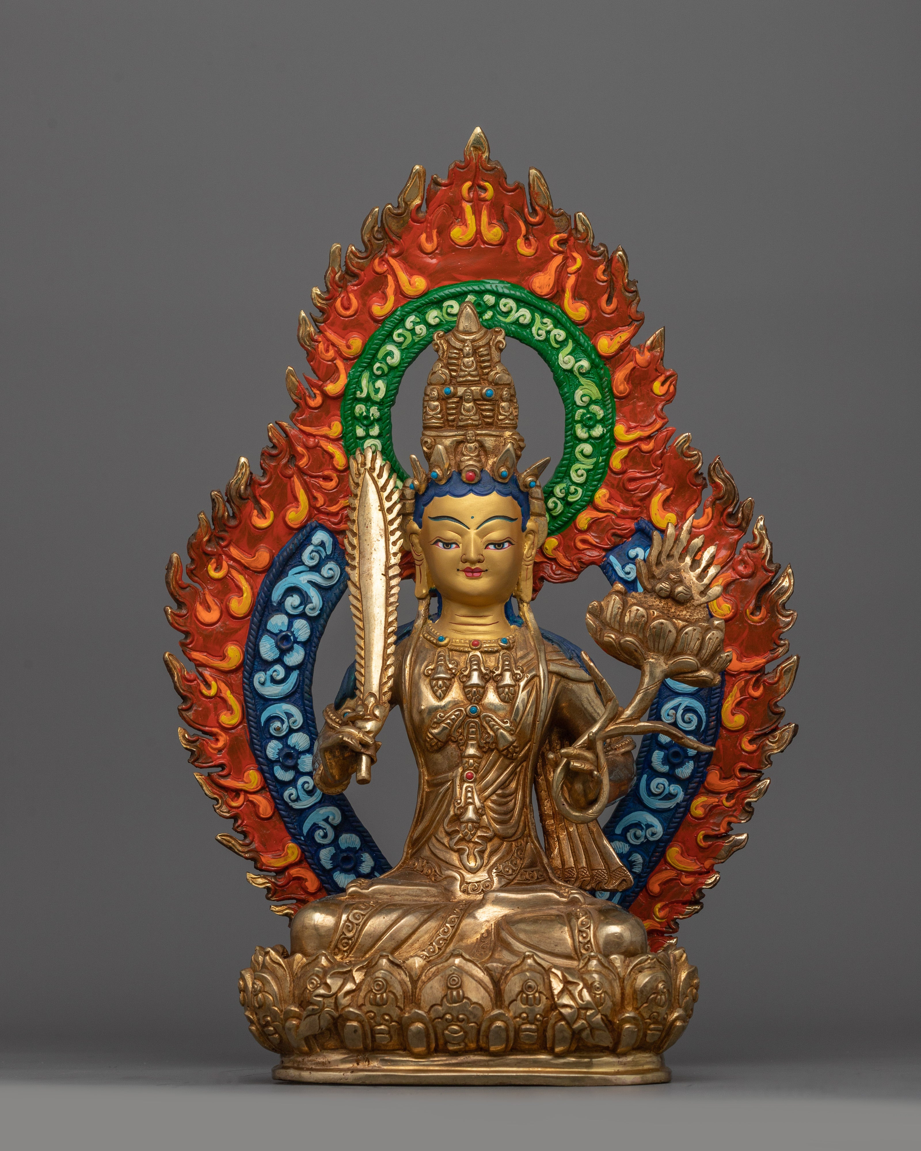 Handcrafted Bodhisattva Akasagarbha Statue | Perfect for Meditation, H