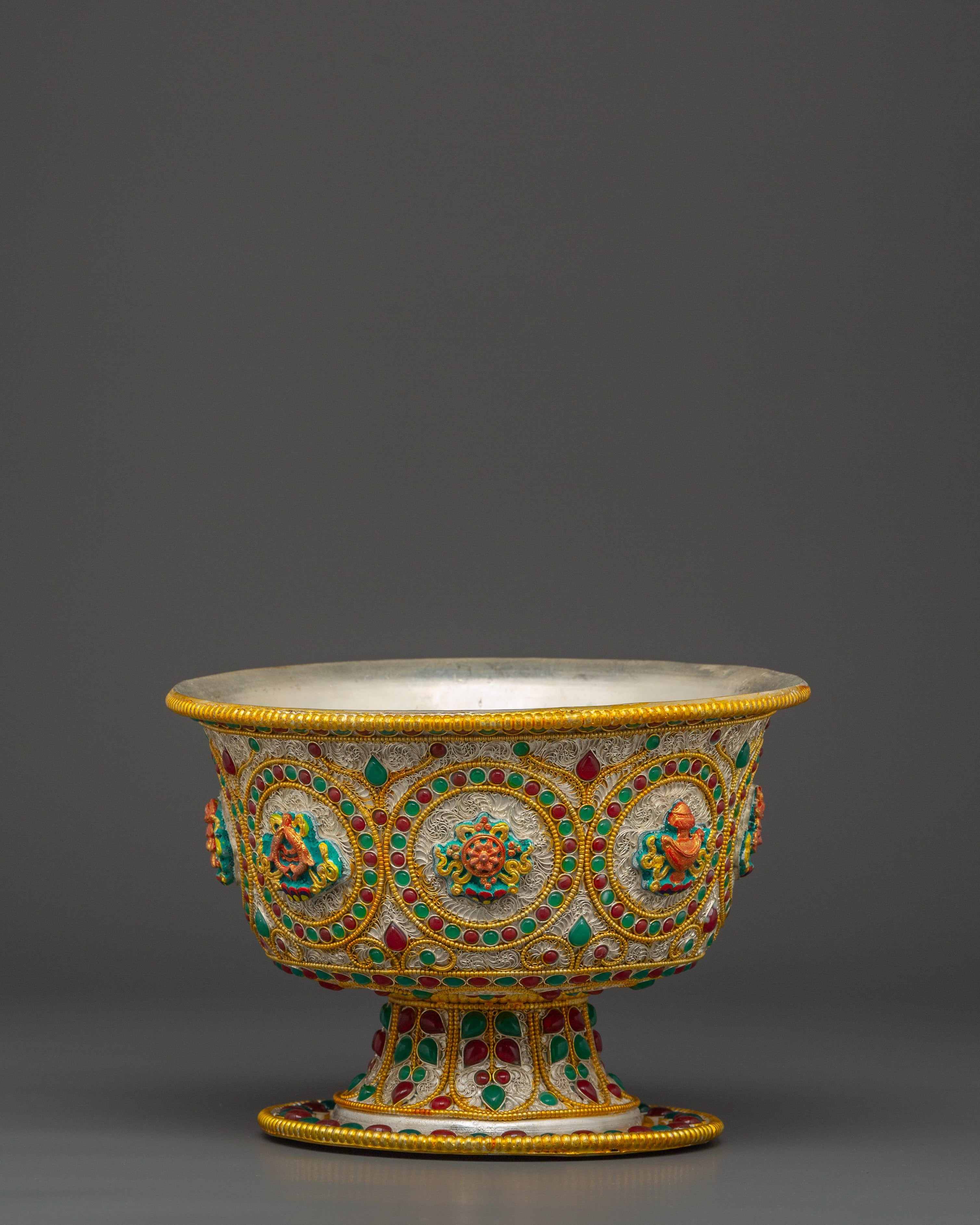 Tibetan Buddhist Water Offering Bowl | Traditional Ceremonial Offering