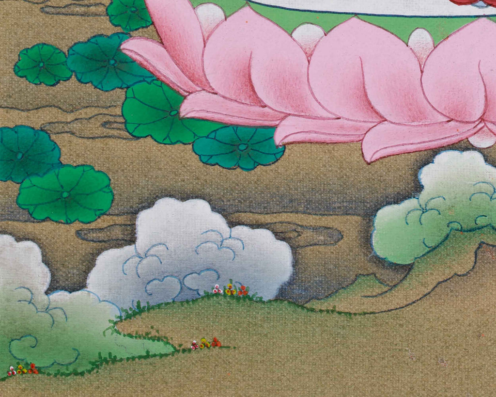 Red Amitabha Buddha Painting | Symbolizing Infinite Light, Compassion,