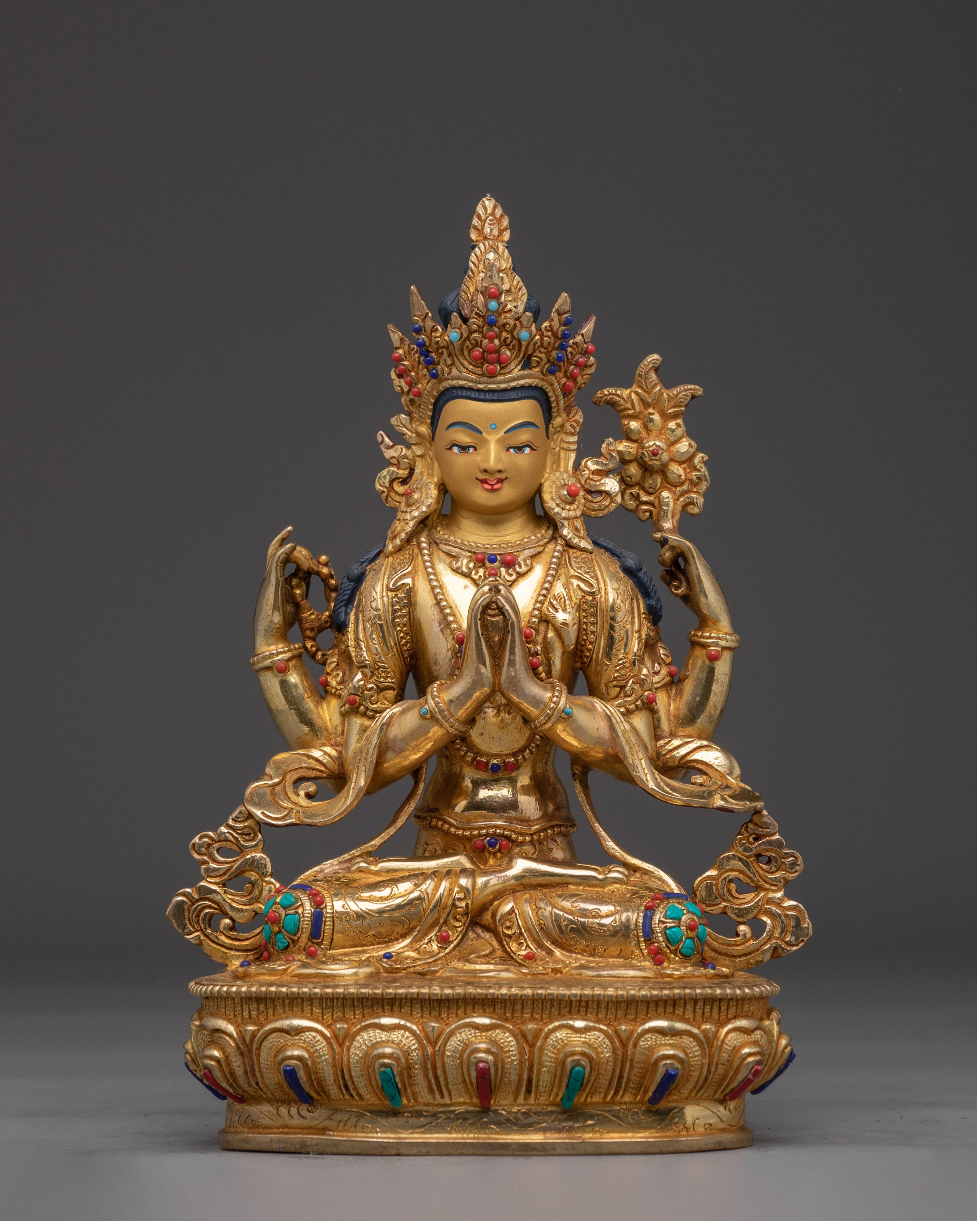 Chenrezig Four-Armed Deity of Compassion | Buddhist Art for Shrine, Al