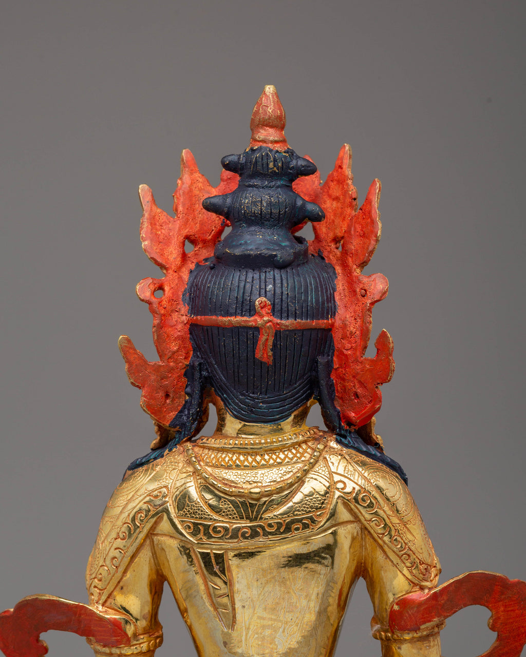Amitayus Handcrafted Copper Statue | Gold Plated Tibetan Sculpture