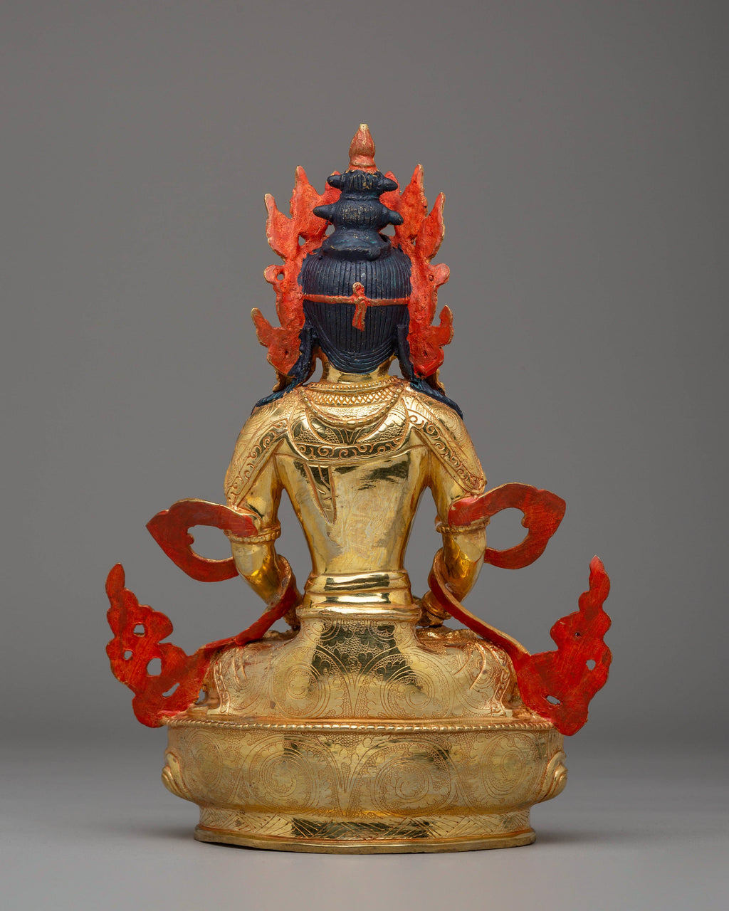 Amitayus Handcrafted Copper Statue | Gold Plated Tibetan Sculpture