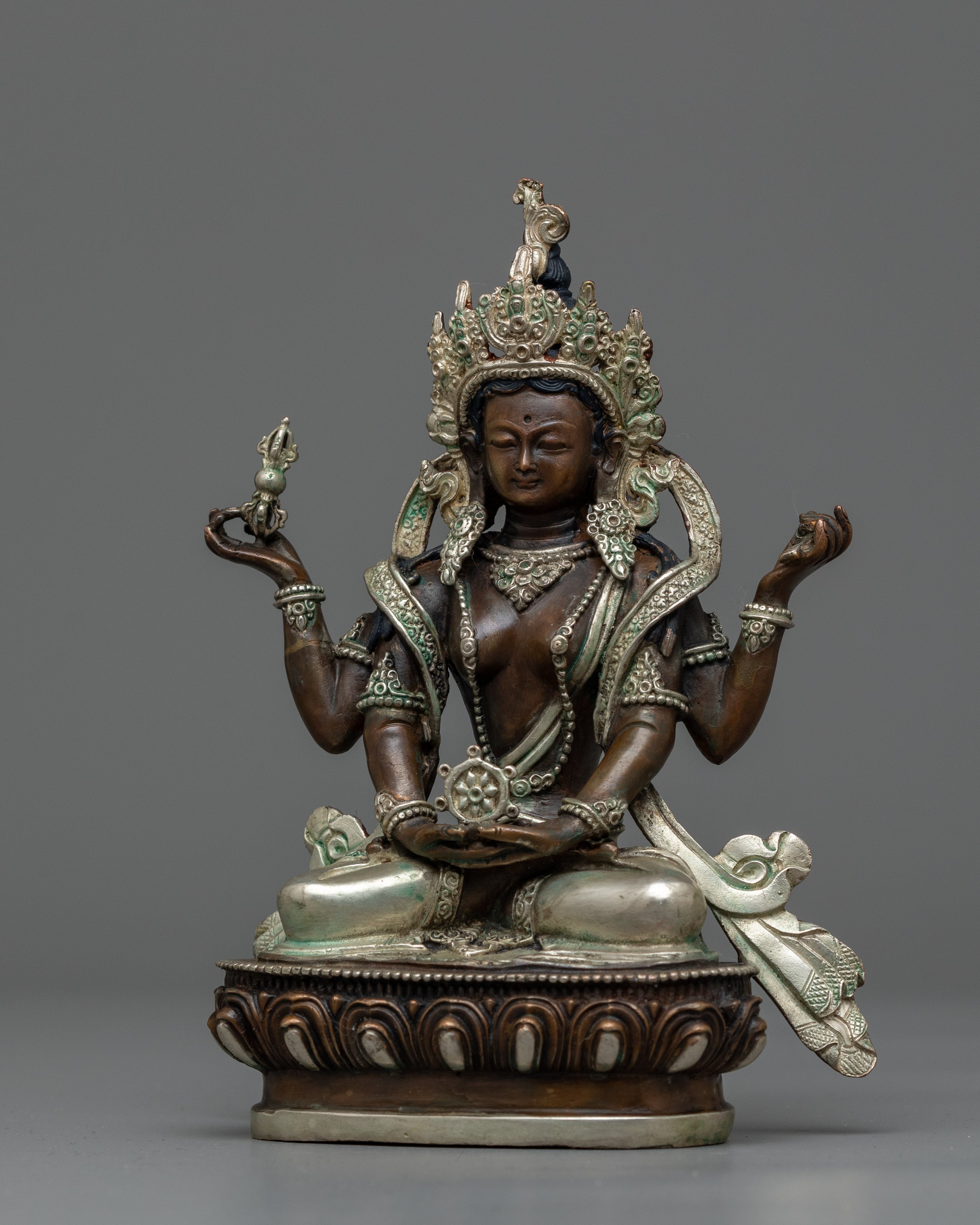 Prajna Paramita Goddess Statue | Silver Electroplated Essence of Wisdo ...