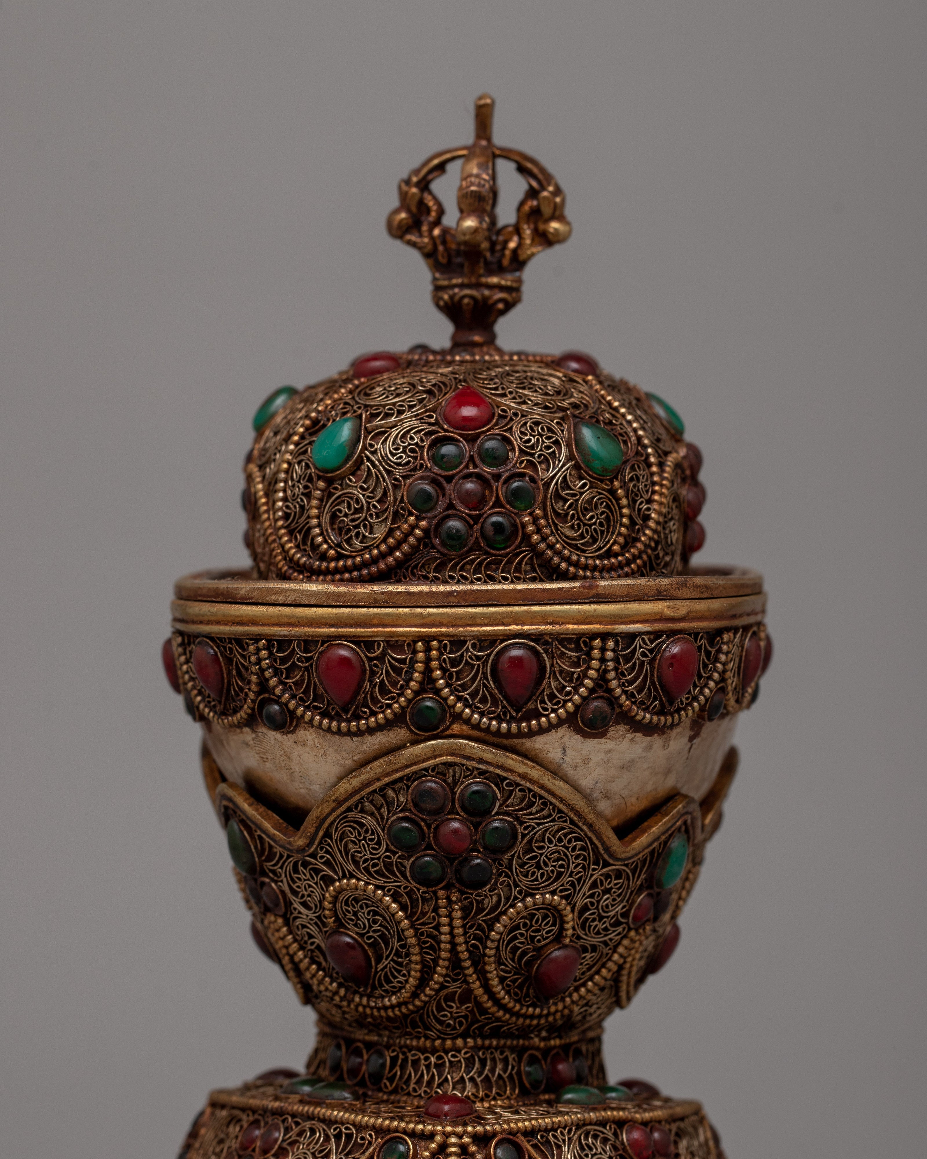 Tibetan Copper Skull Cup Set | Handmade Meditation Altar ...