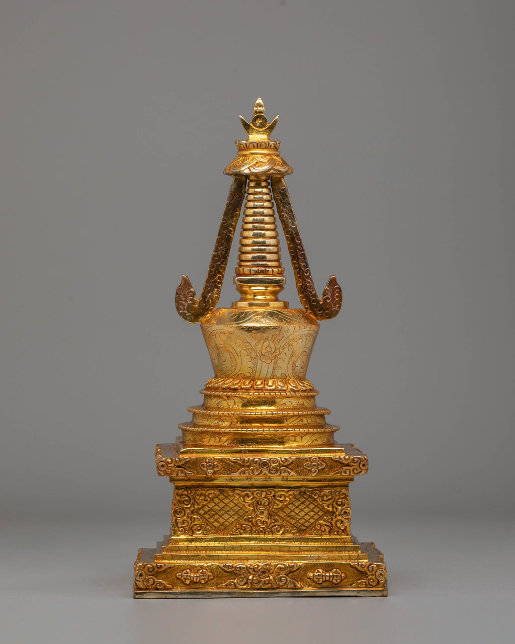 Buddhist Handcrafted Stupa for Rituals | Sacred Tibetan Stupa Art
