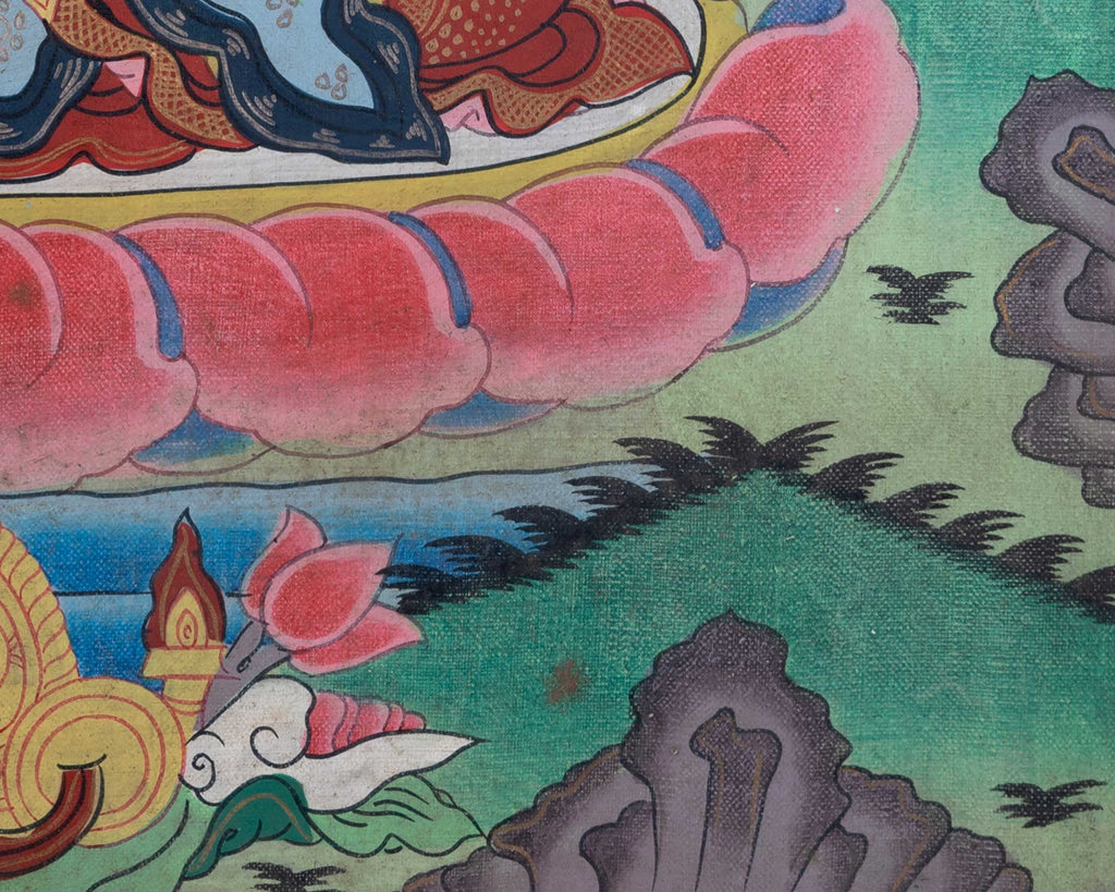 Handmade Chenresig Thangka | Four-Armed Avalokiteshvara
