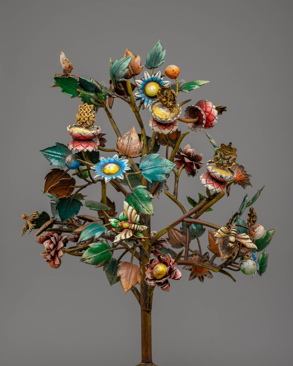 Wish-Fulfilling Seven Jewel Tree | Handcrafted Copper Artwork