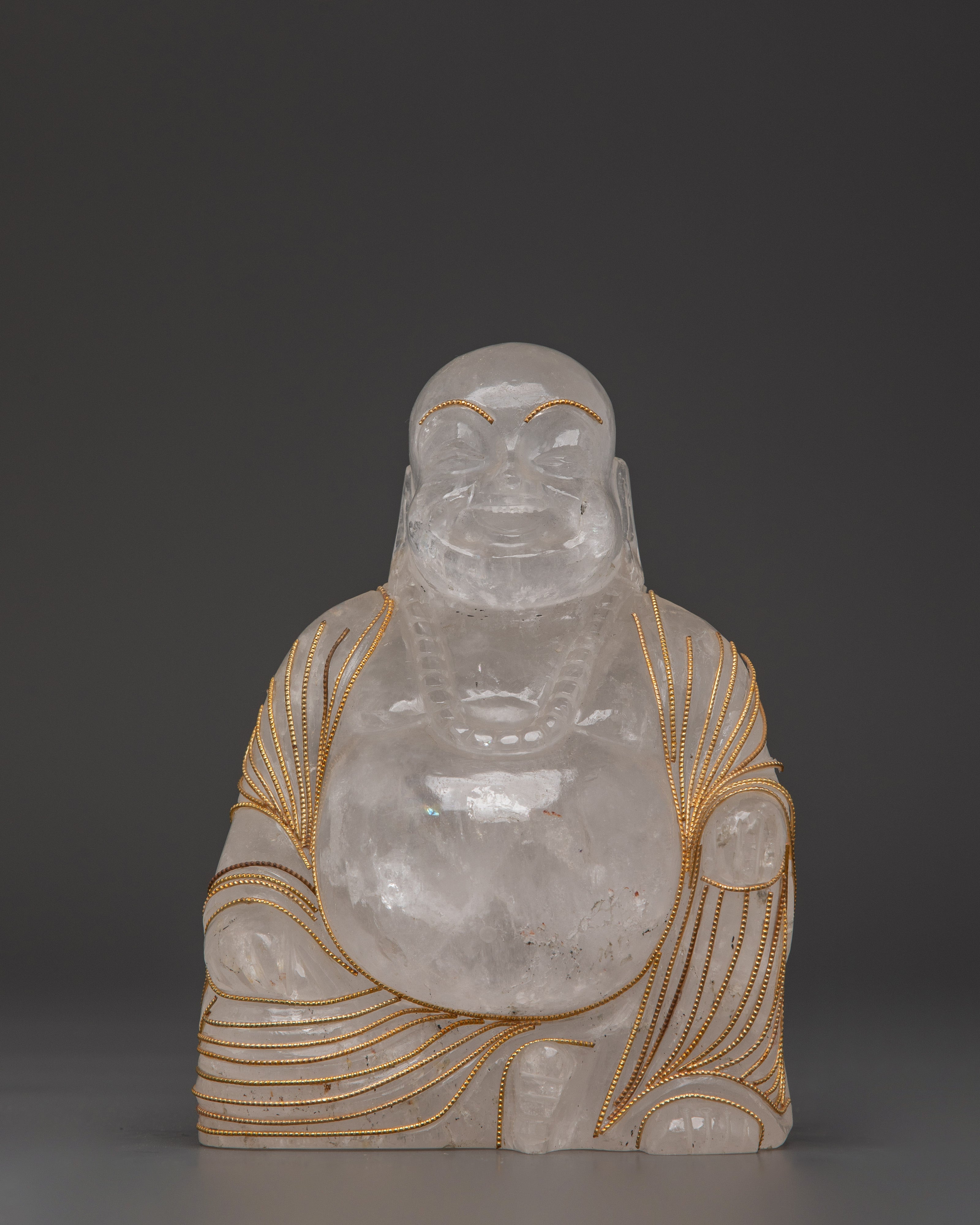 Crystal Laughing Buddha Statue | Handcrafted