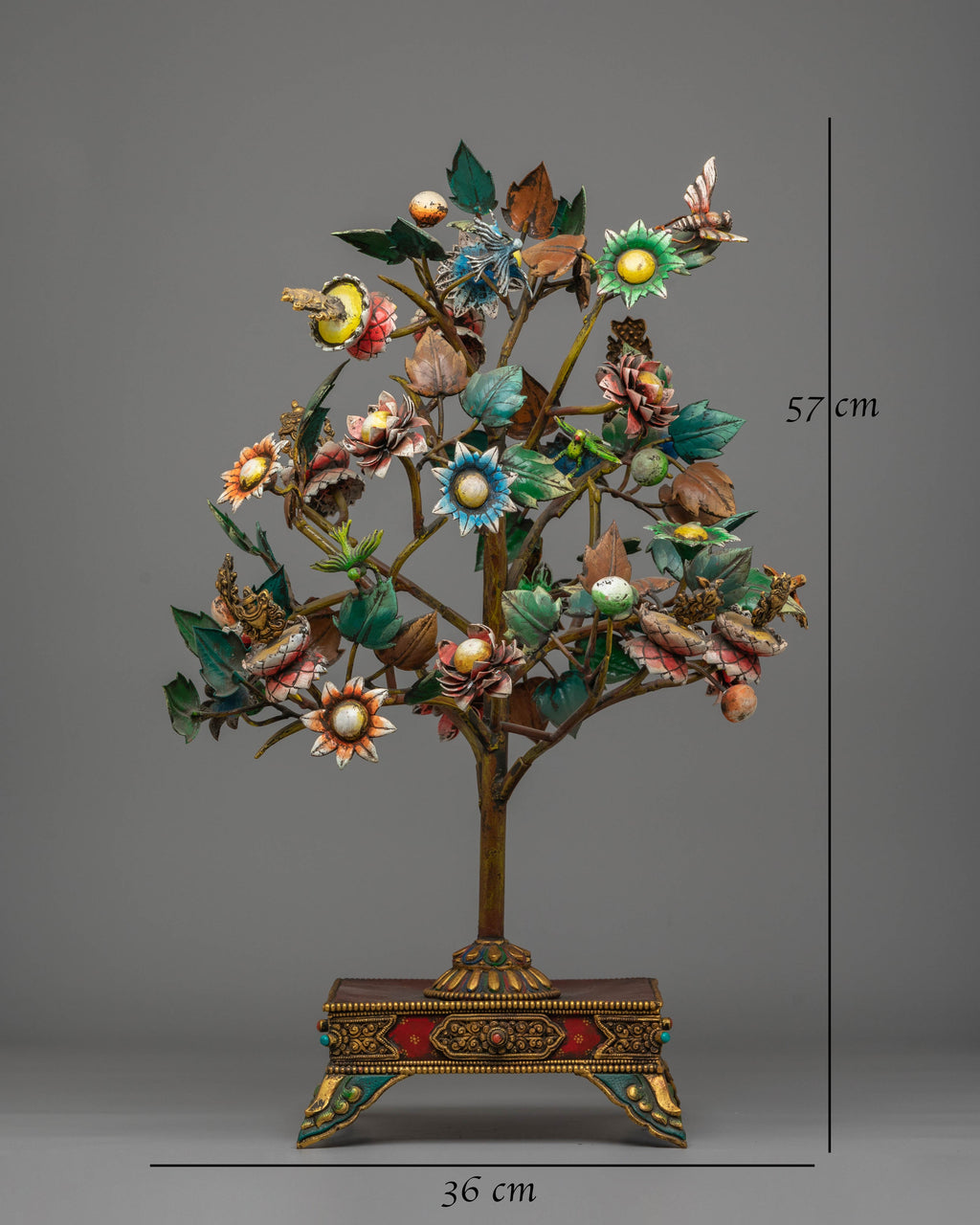 Wish-Fulfilling Seven Jewel Tree | Handcrafted Copper Artwork
