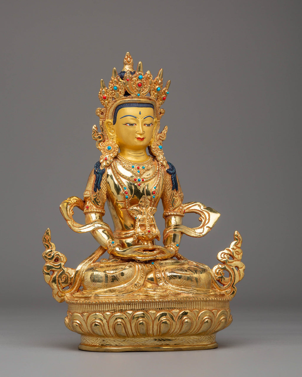 Amitayus Handcrafted Copper Statue | Gold Plated Tibetan Sculpture