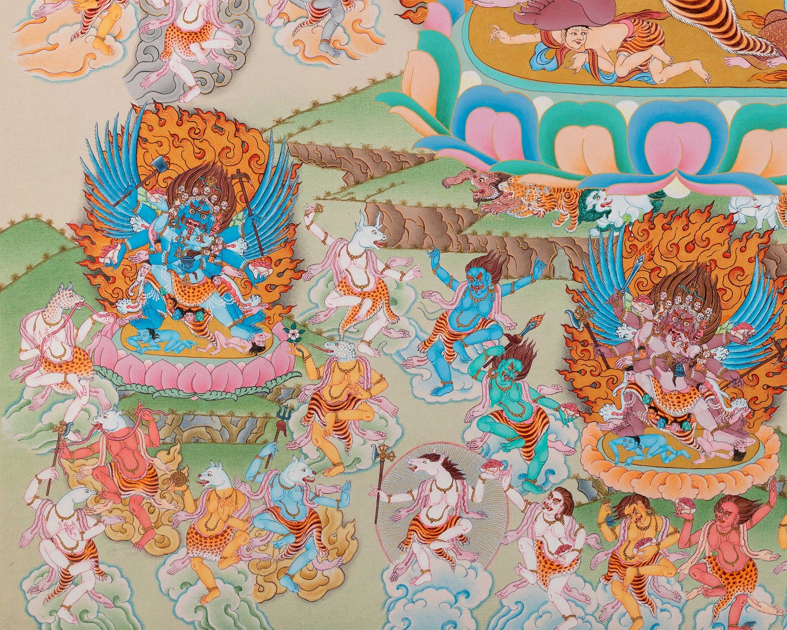 58 Wrathful Bardo Deity Thangka Print | 100 Deities of Bardo