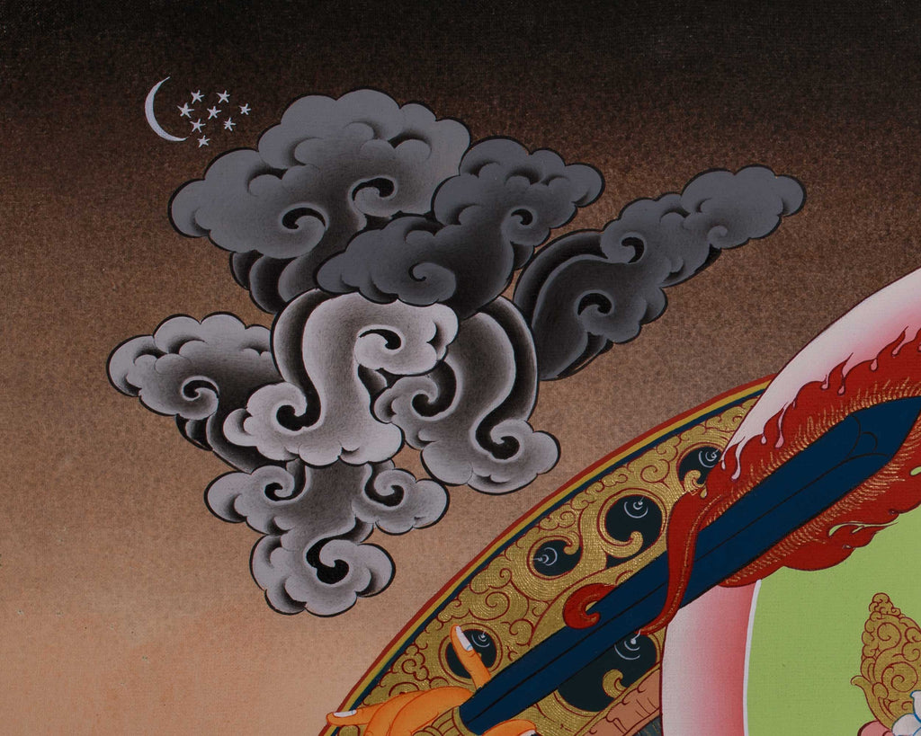 Tibetan Bodhisattva Manjushri Painting | Buddhist Deity of Knowledge