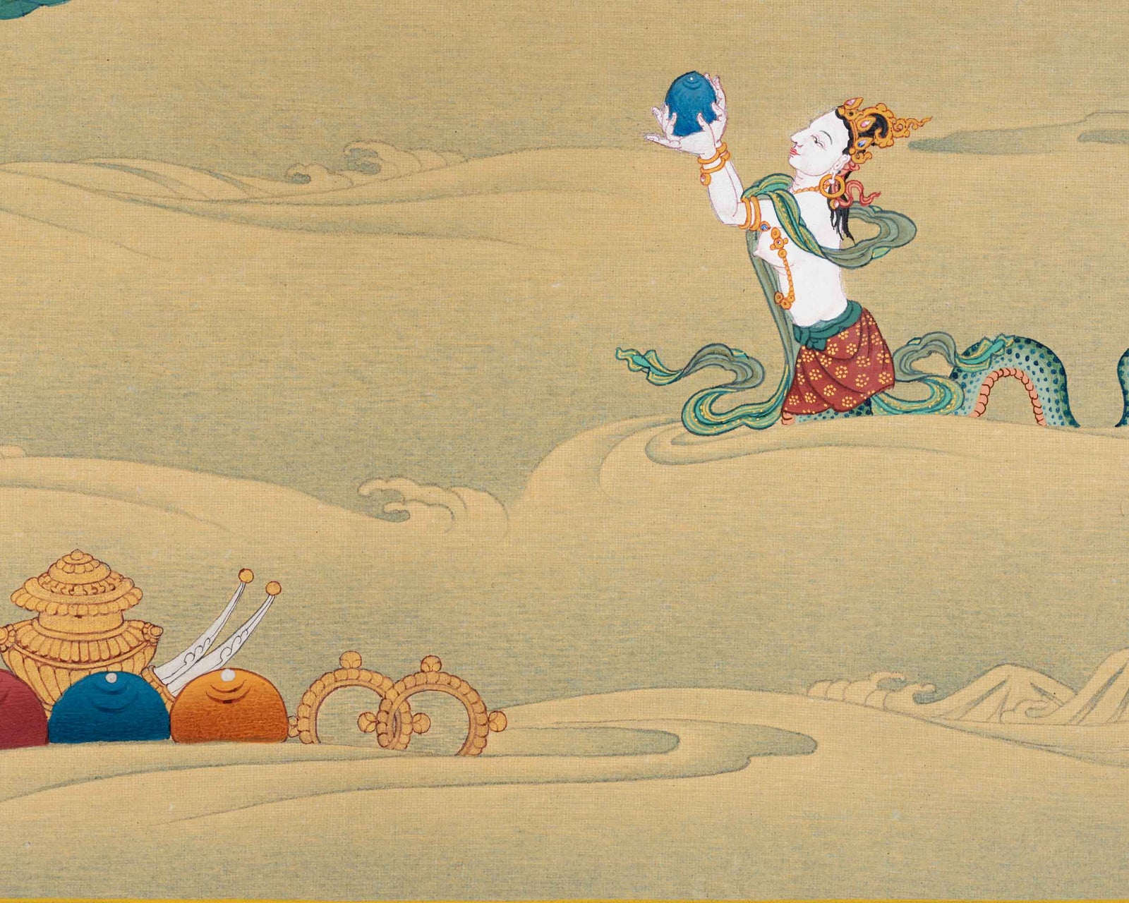 Chenrezig Avalokiteshvara Thangka | Traditional Karma Gadri Style